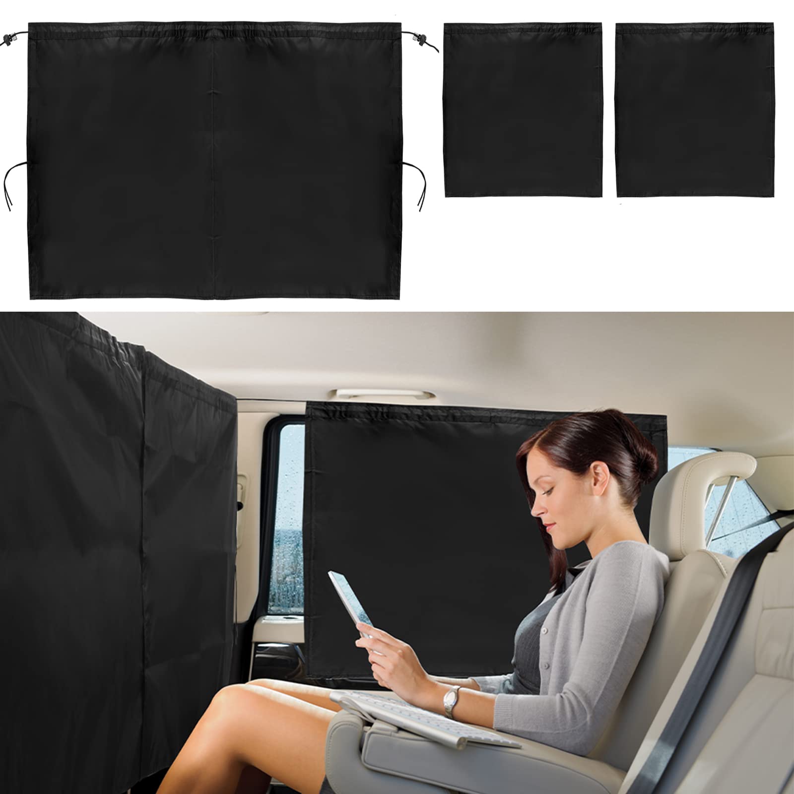 Windspeed Set of 3 Car Privacy Curtains, Car Divider Curtain for Car ...