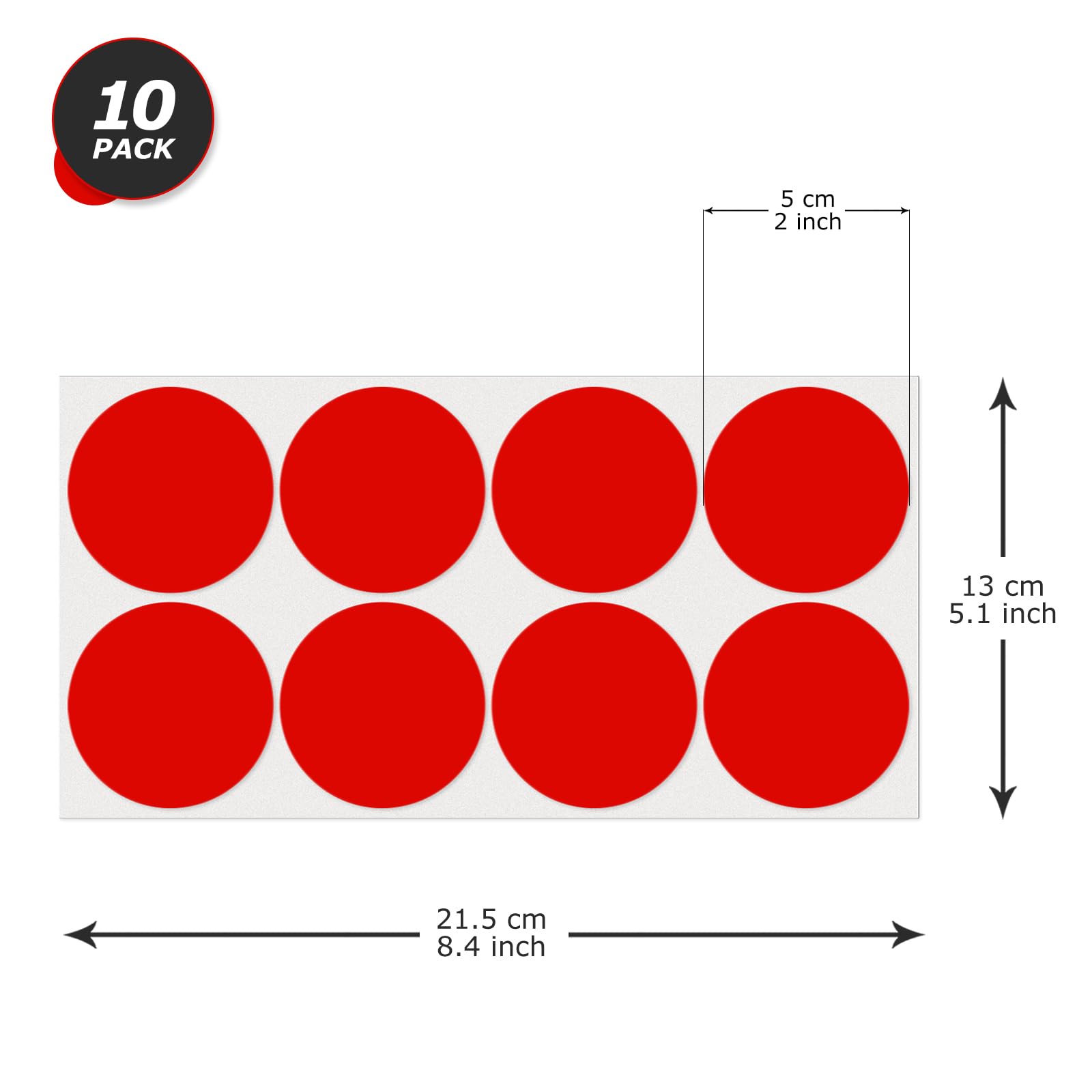 Snapklik.com : YIKIADA Red Dot Stickers 2 Inches Round Sticker