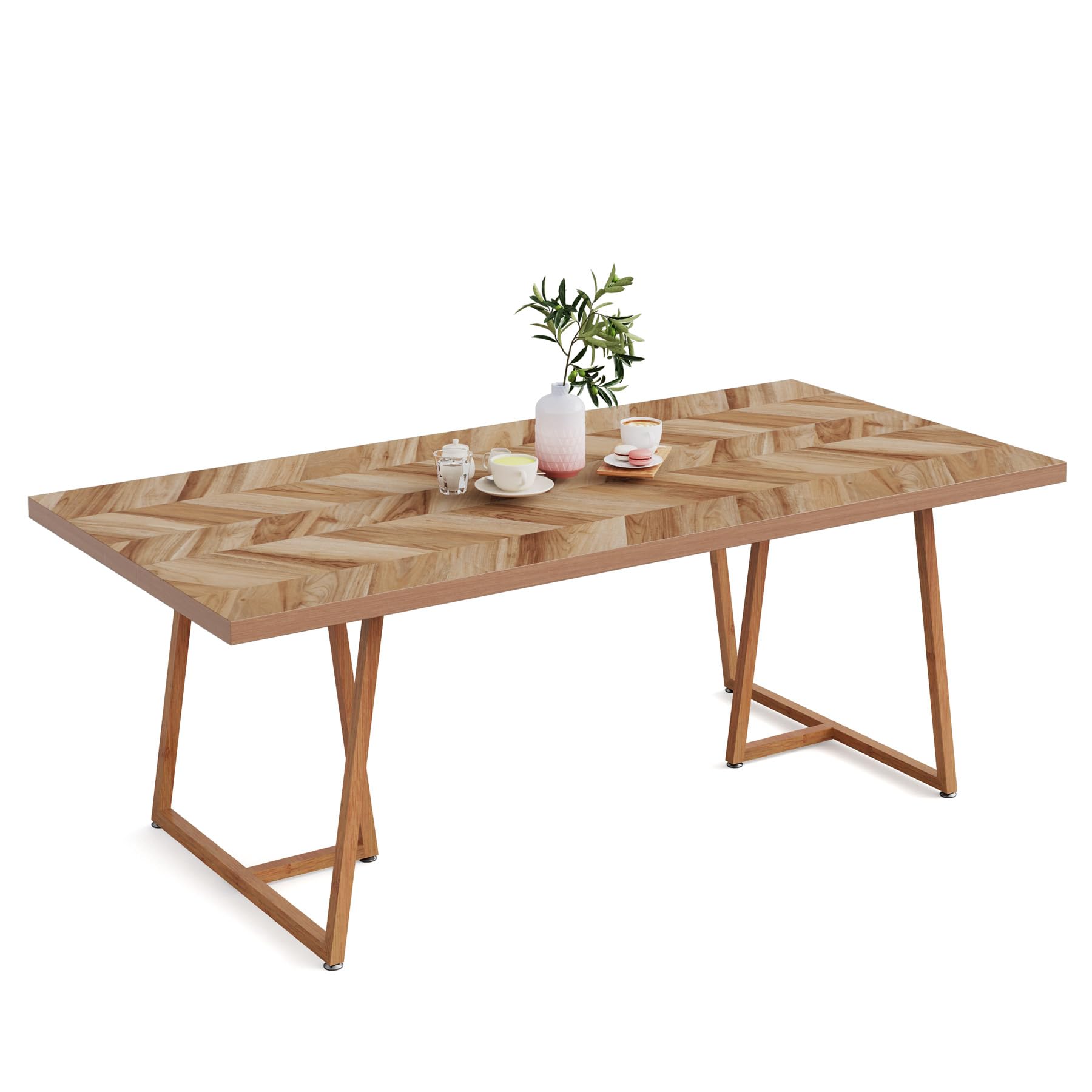 Amazon.com - LITTLE TREE Farmhouse Dining Table for 6 to 8, 70.9 Inch ...