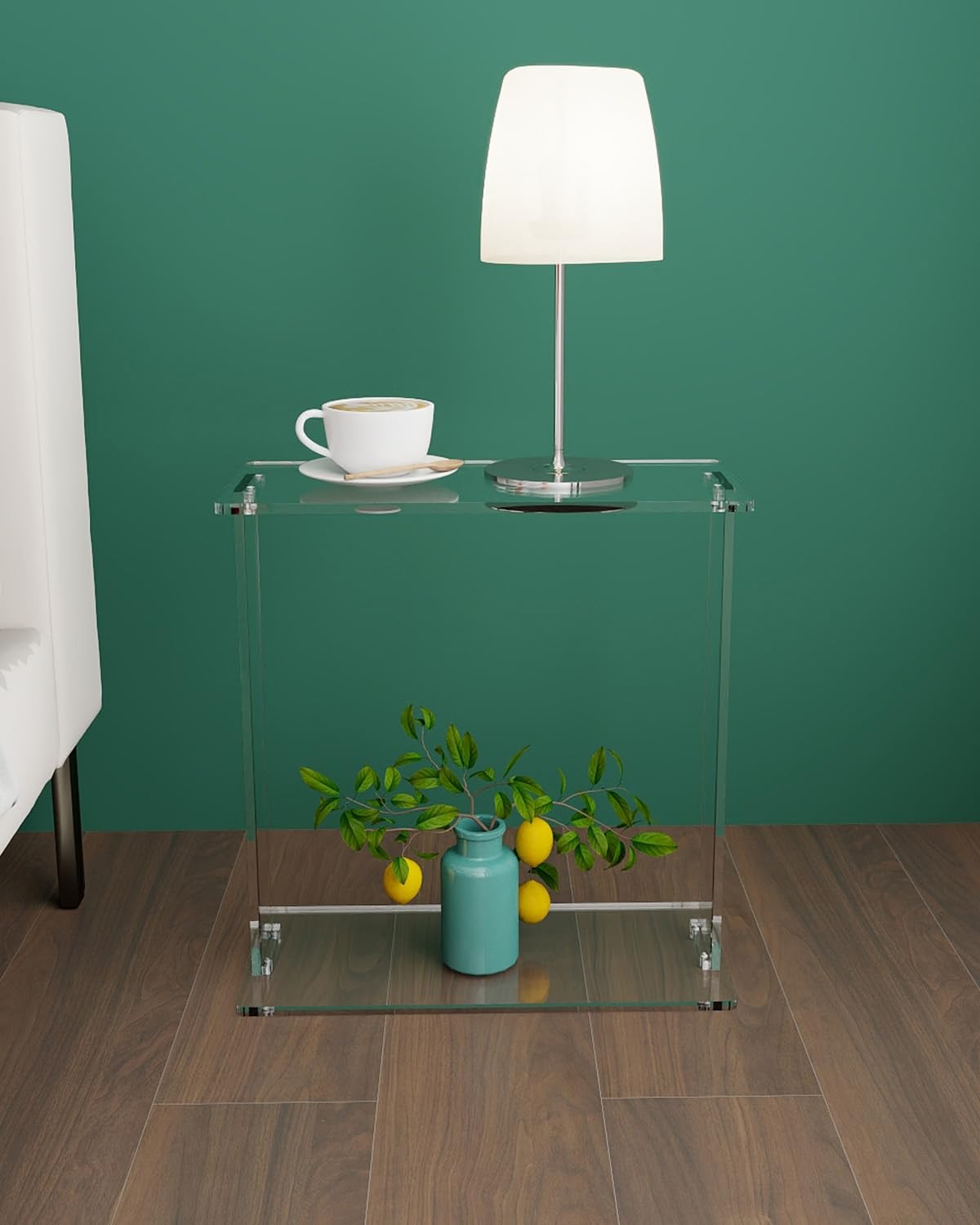 Snapklik.com : Acrylic Side Table, 7" D Narrow Skinny Slim For Small ...