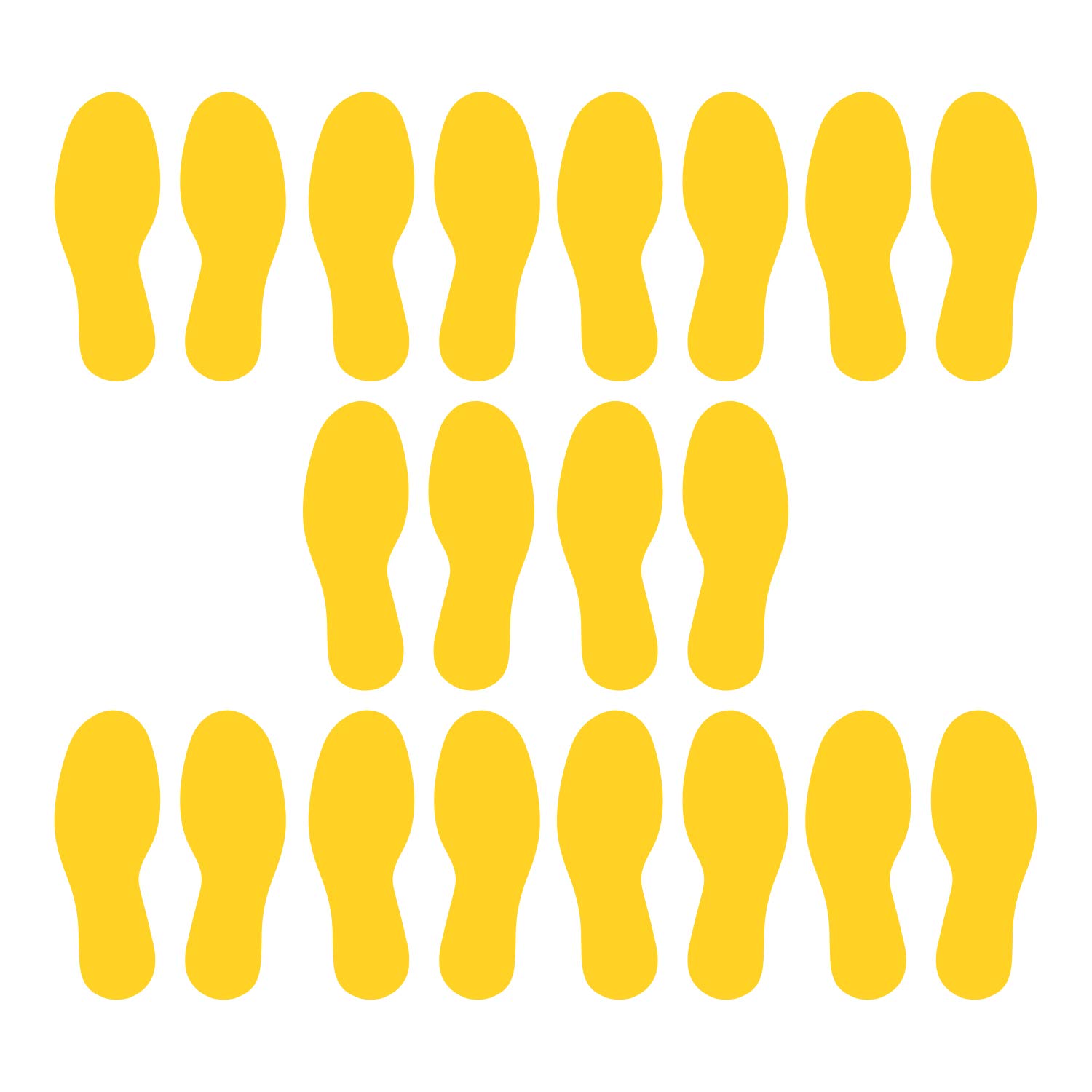 LiteMark Mini Size Yellow Removable Footprint Decal Stickers for Floors ...