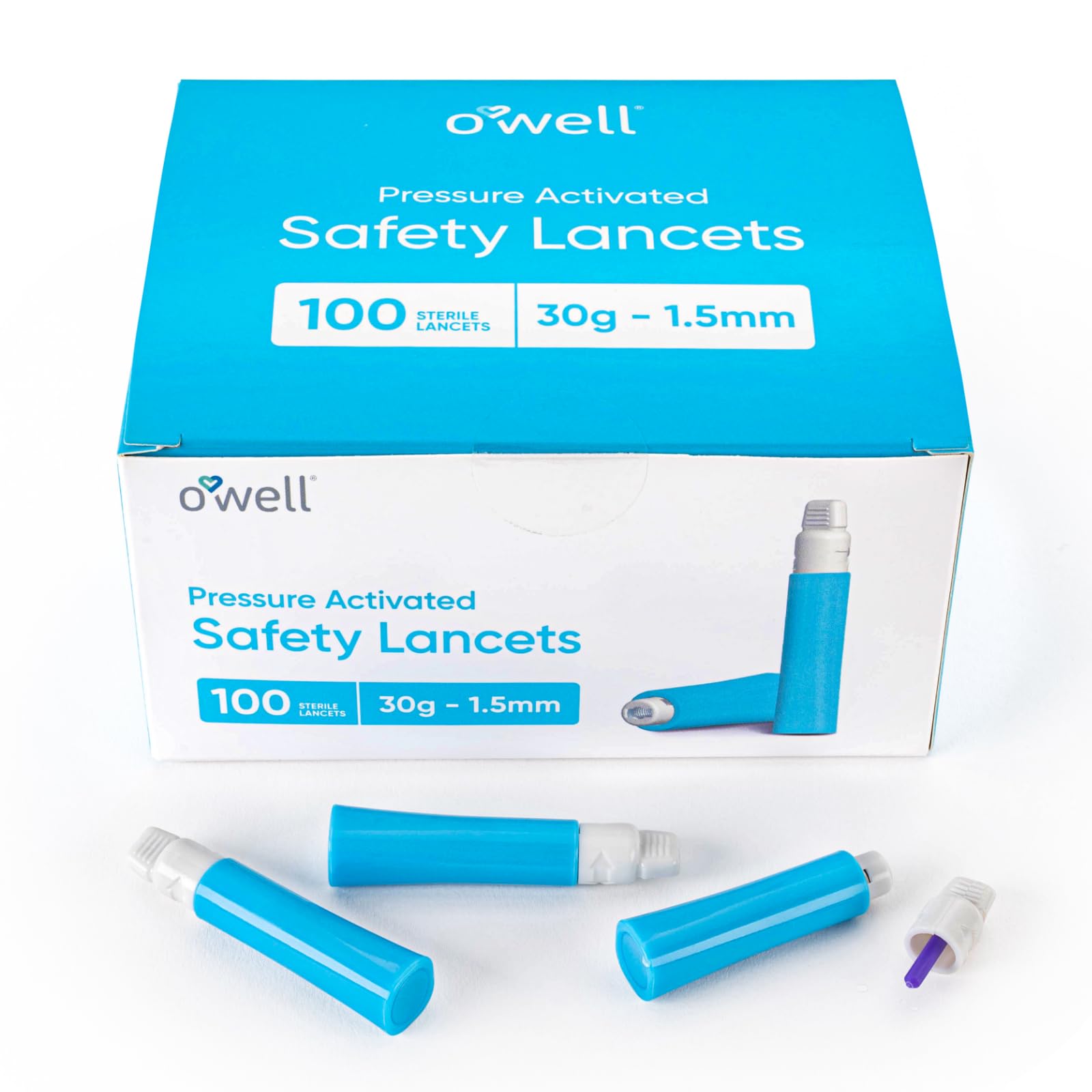 Buy OWELLPressure Activated Safety Lancets for es Testing, Disposable ...