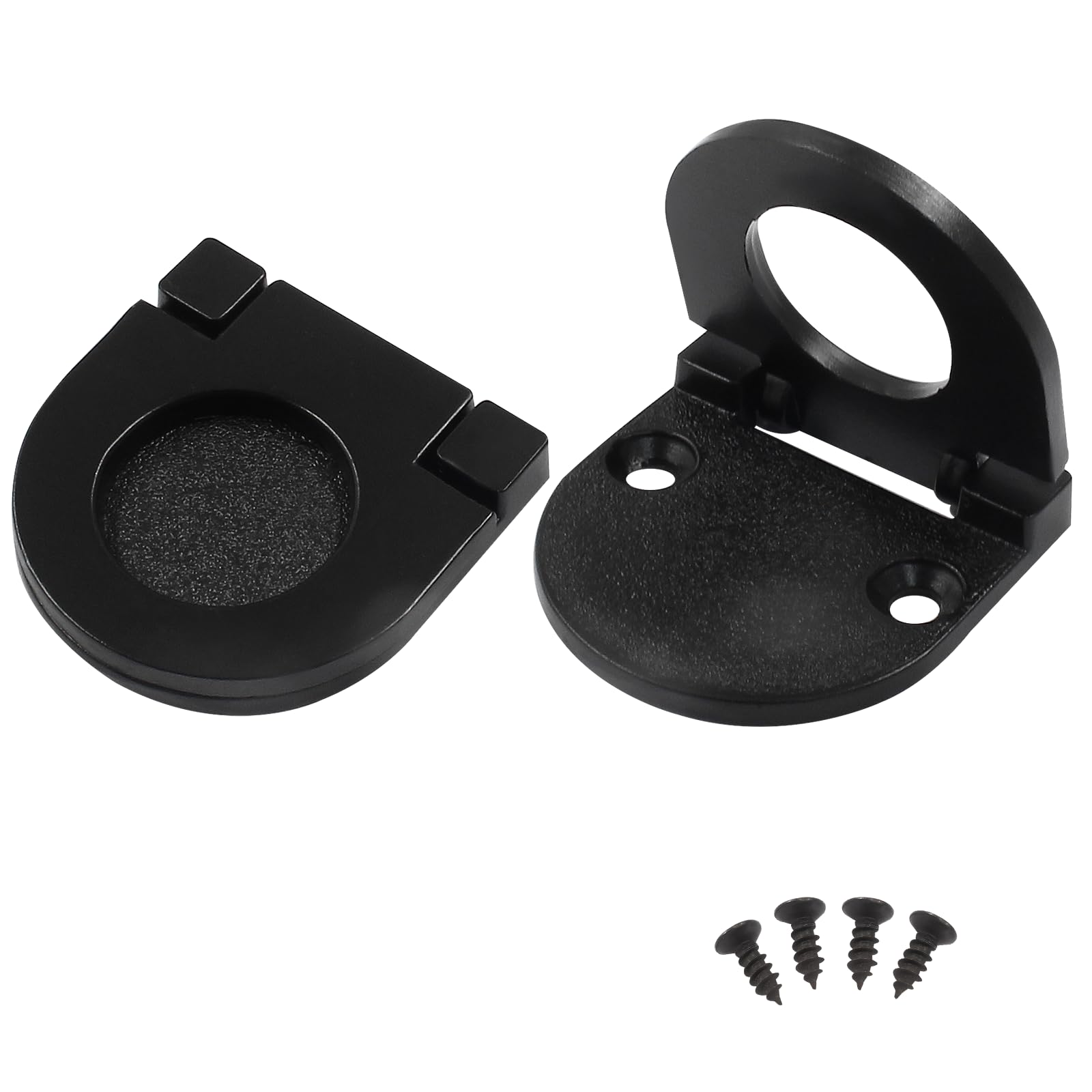 Coufce 2 Pack Recessed Pull Ring Handles Black Hidden Recessed Type ...