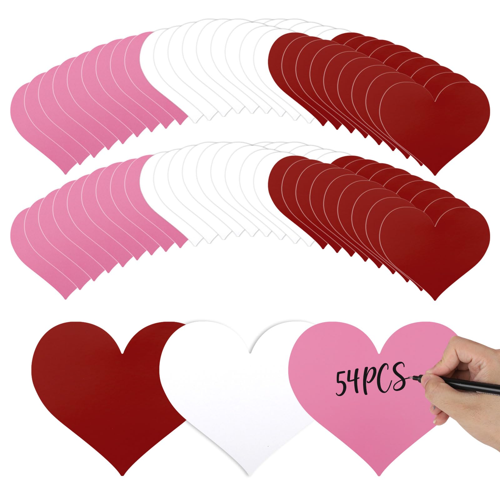 Amazon.com: 54 Pcs Paper Heart Cutouts, Double Printed Valentine's Day ...