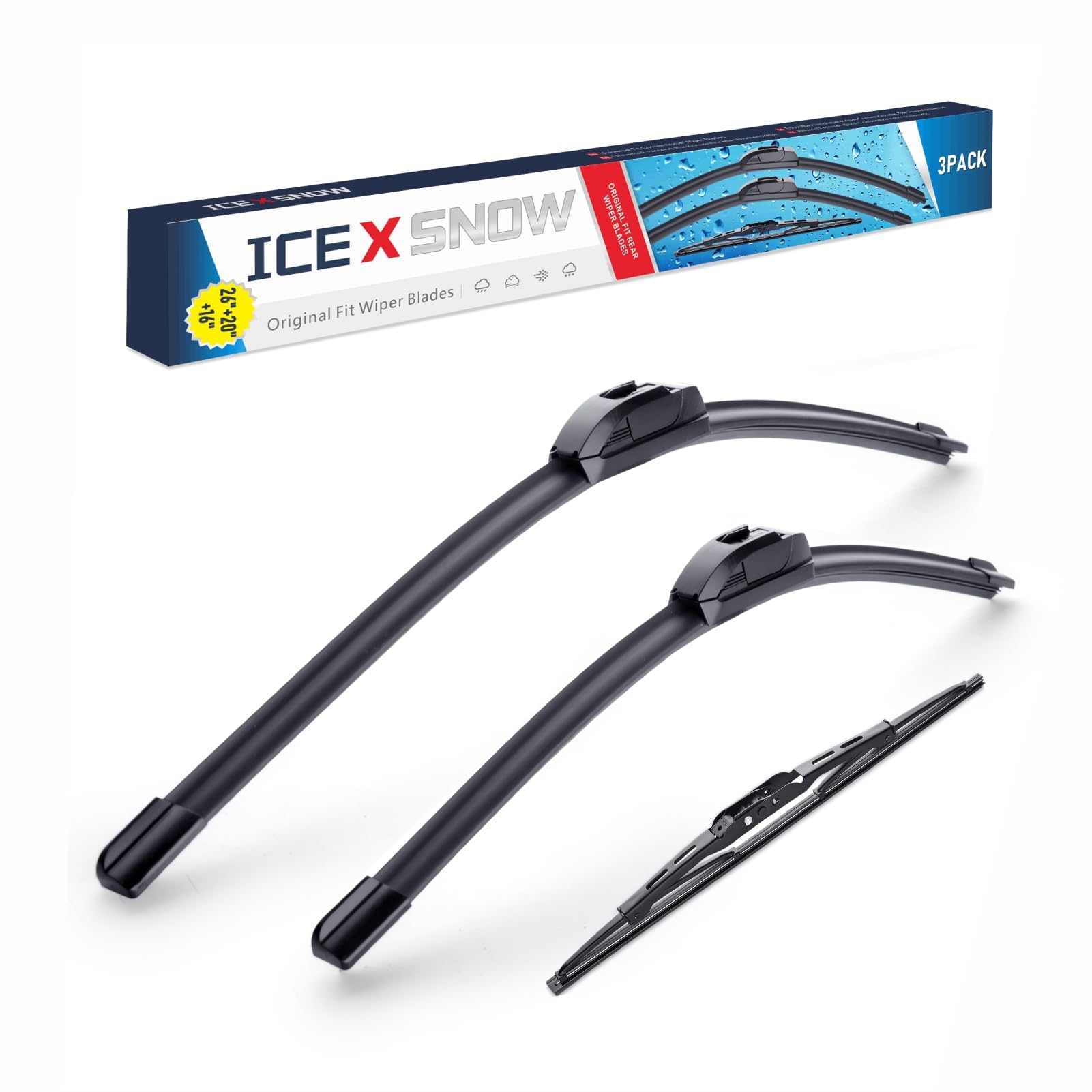 Amazon.com: 3 Wipers 26"/20"/16" Windshield Wiper Blades Fit for Dodge ...