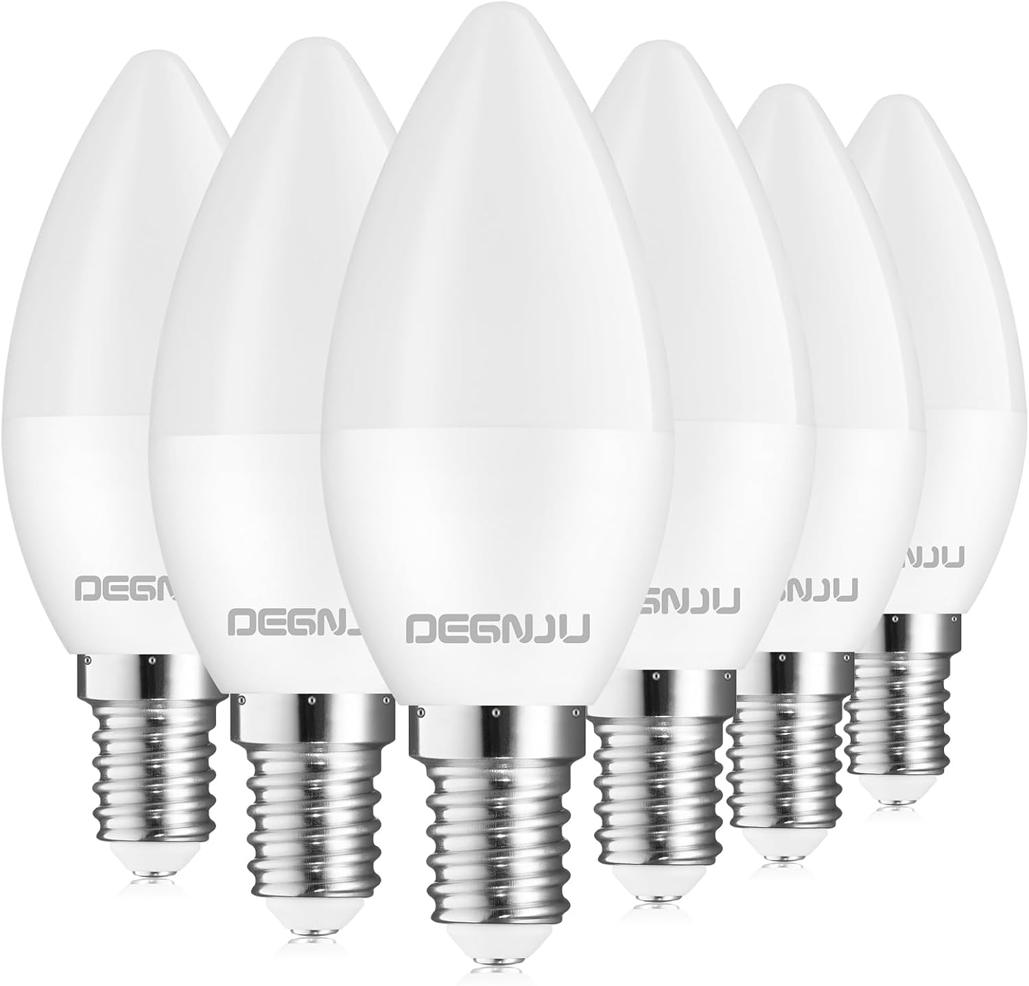 DEGNJU Candelabra Light Bulbs 60 Watt Equivalent, E12 LED Bulb Soft ...