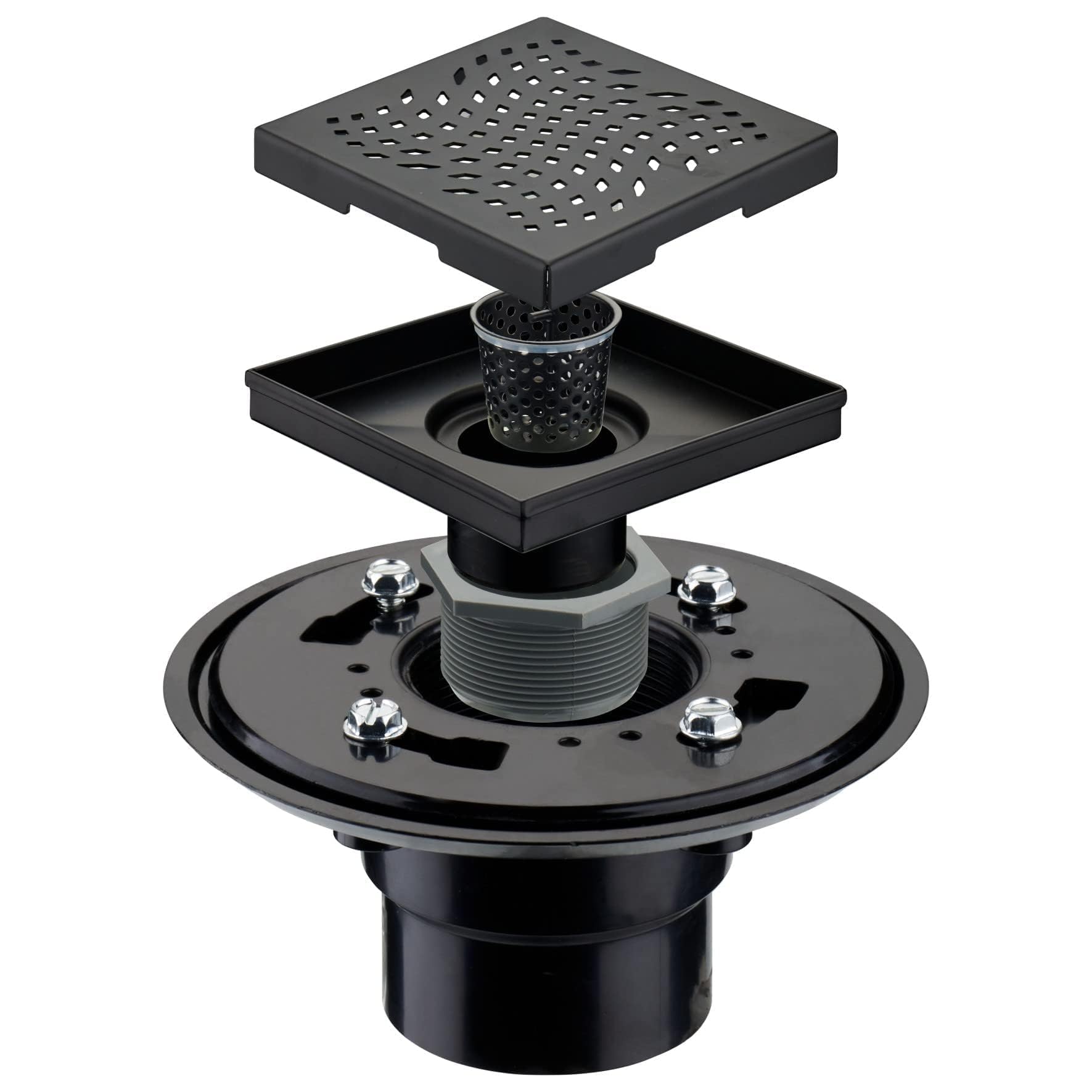 Snapklik.com : Matte Black Shower Drain