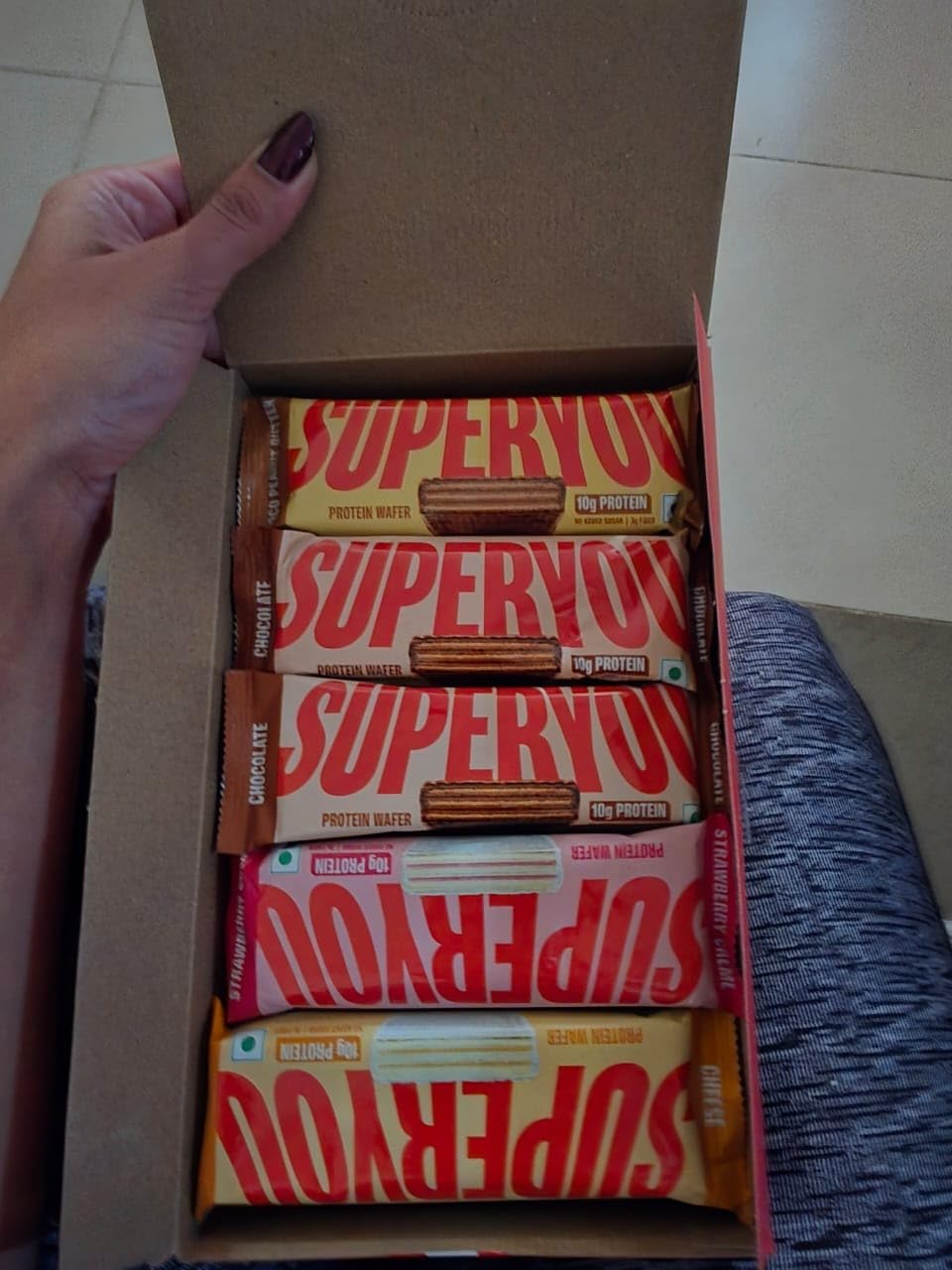 SuperYou Assorted Protein Wafer Bars (Pack of 10)|10g Protein, 3g Fiber ...