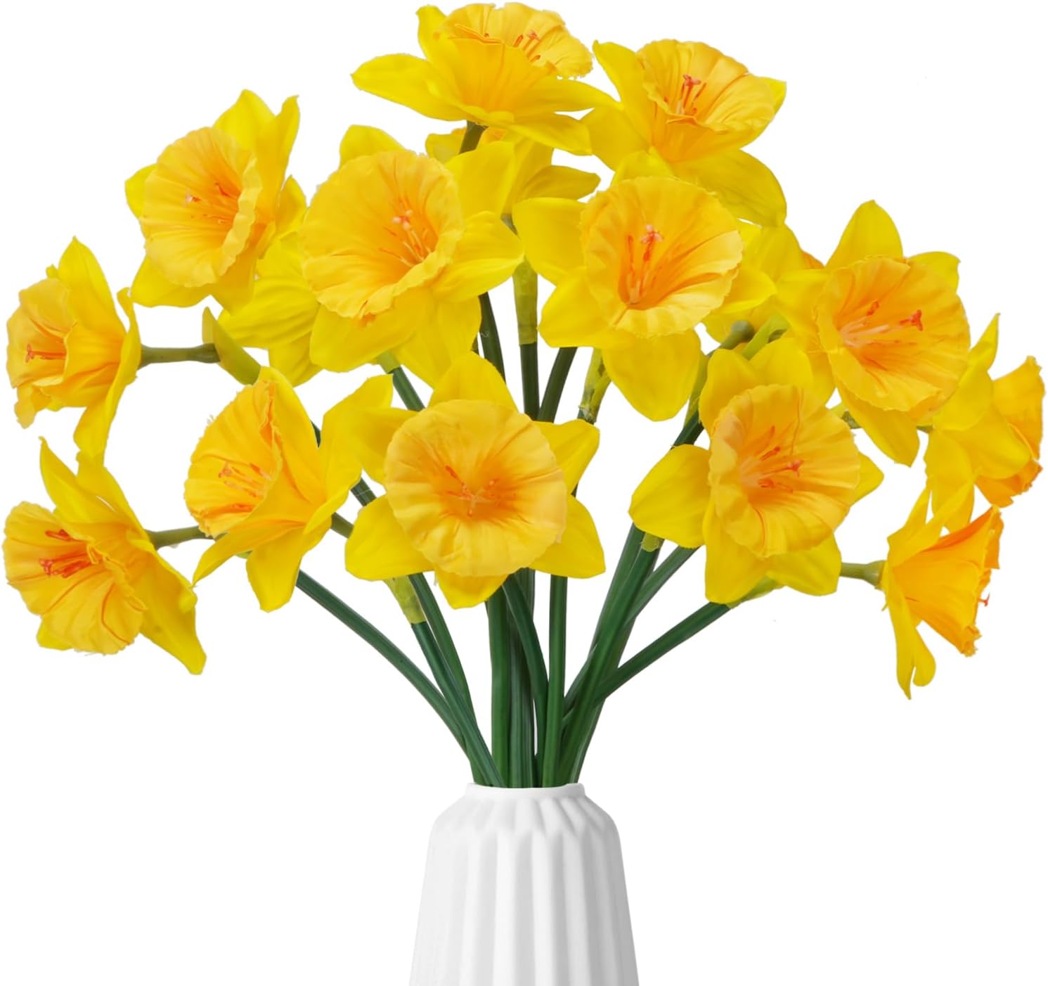 Amazon.com: MHMJON 15Pcs Artificial Spring Flowers Yellow Silk Flowers ...