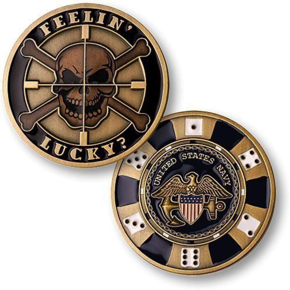 Amazon.com: U.S. Navy Feelin' Lucky Challenge Coin : Collectibles ...