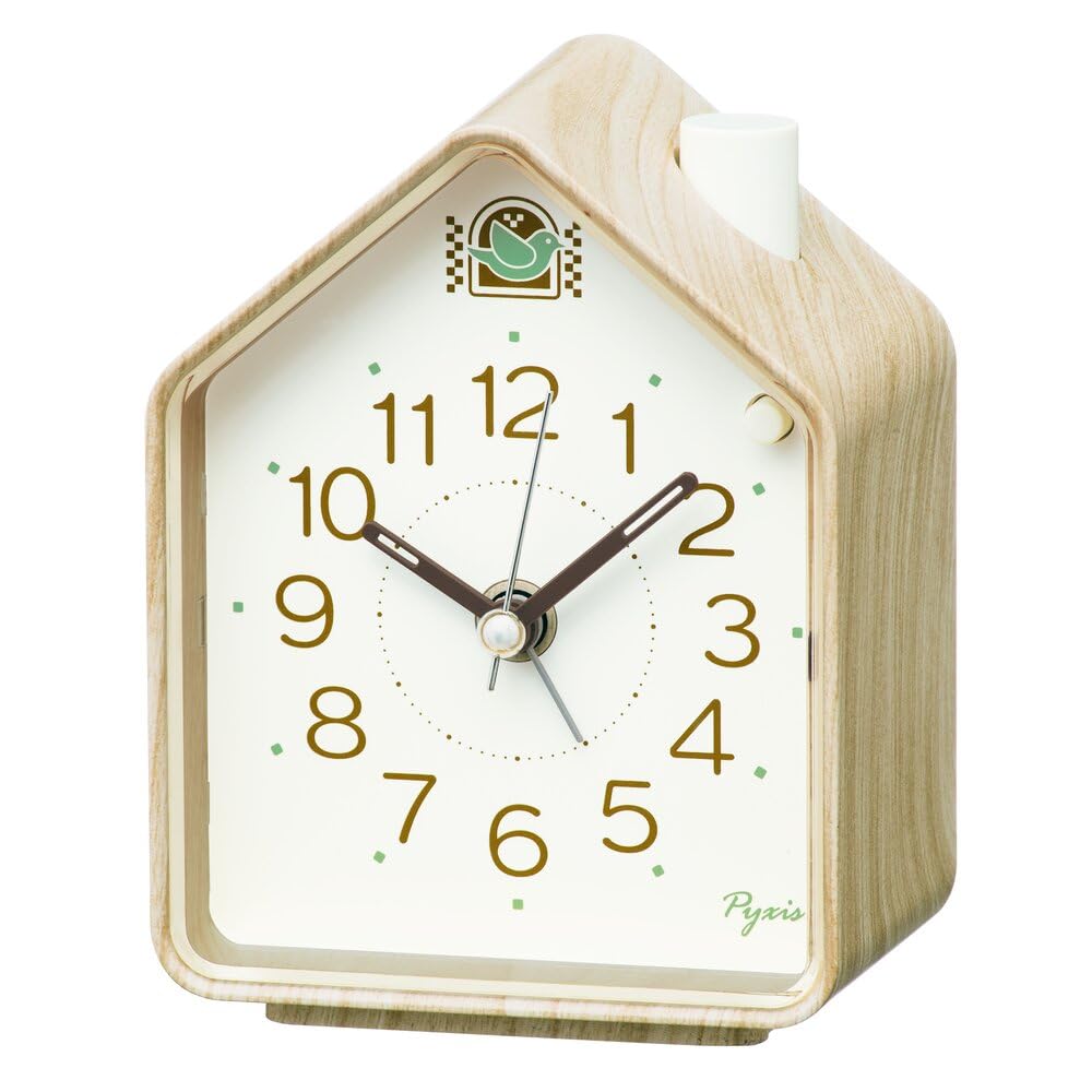 Seiko Clock Pyxis Pixis NR453A Alarm Clock Analog Light Brown Wood ...
