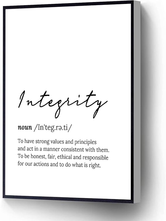 Amazon.com: RCVTVPV Integrity Quote Canvas Wall Art Integrity ...