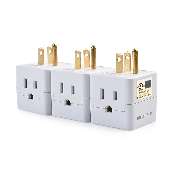 Amazon.com: [UL Listed] Cable Matters 3-Pack 3 Outlet Wall Adapter (3 ...