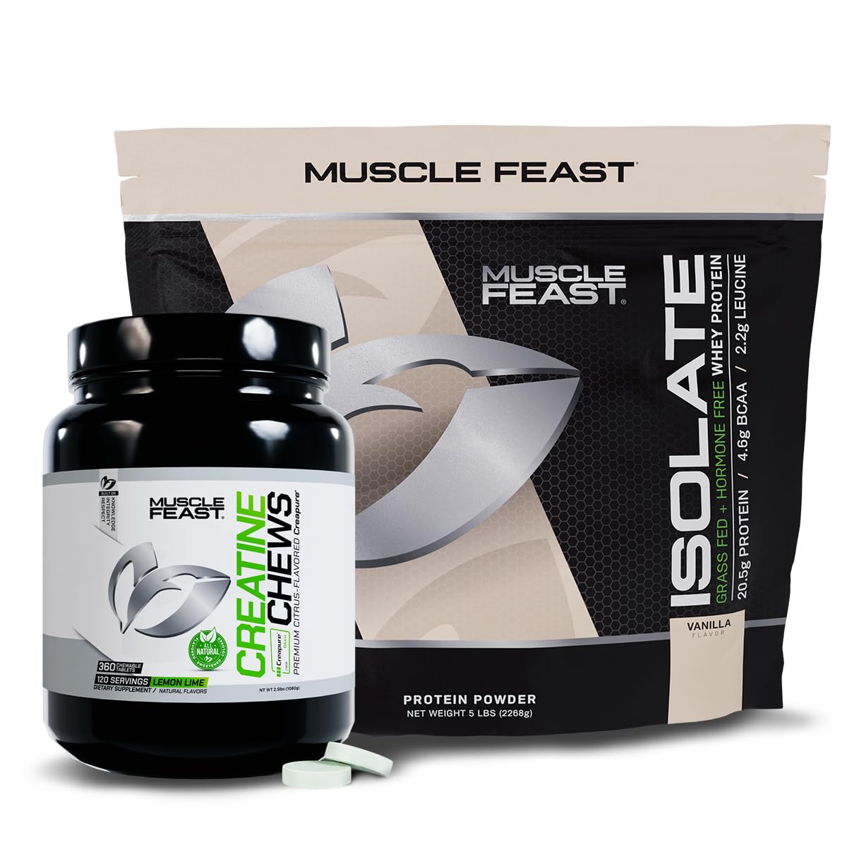 Amazon.com: Muscle Feast Isolate + Creatine Candy Bundle: 1 Whey ...
