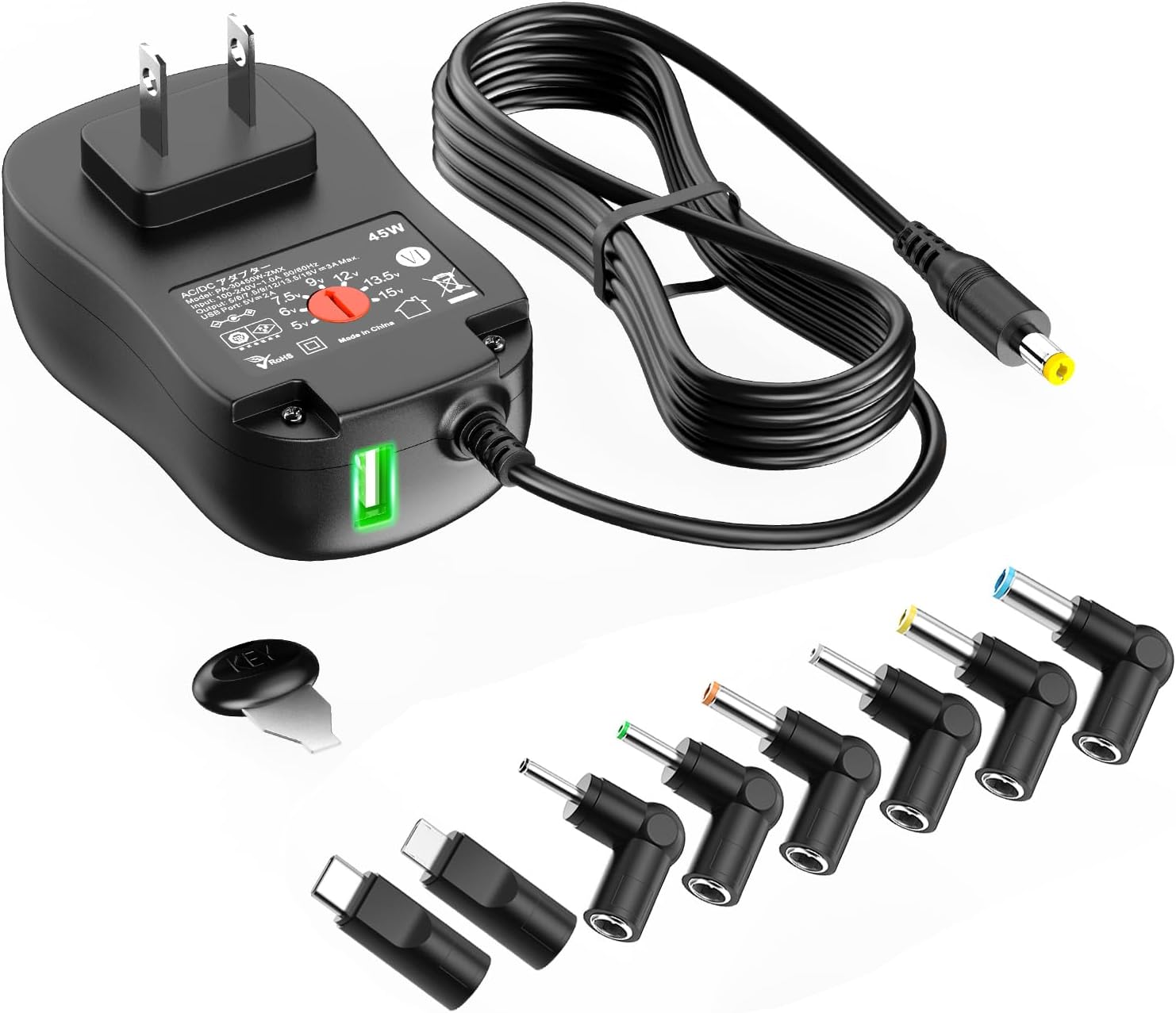 Amazon | オーム(OHM) 電機AudioComm 電源アダプター AC電源アダプター ACマルチアダプター DC3~12V 変換プラグ付き 両極性対応 出力6段階切替 安定化回路内蔵 ...