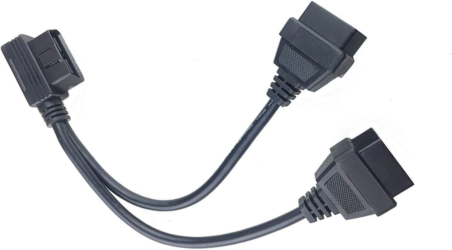 Amazon.com: Right Angle OBD2 Splitter Y Cable Male Splitter to 2 Female Extension Cable 1ft Feet ...