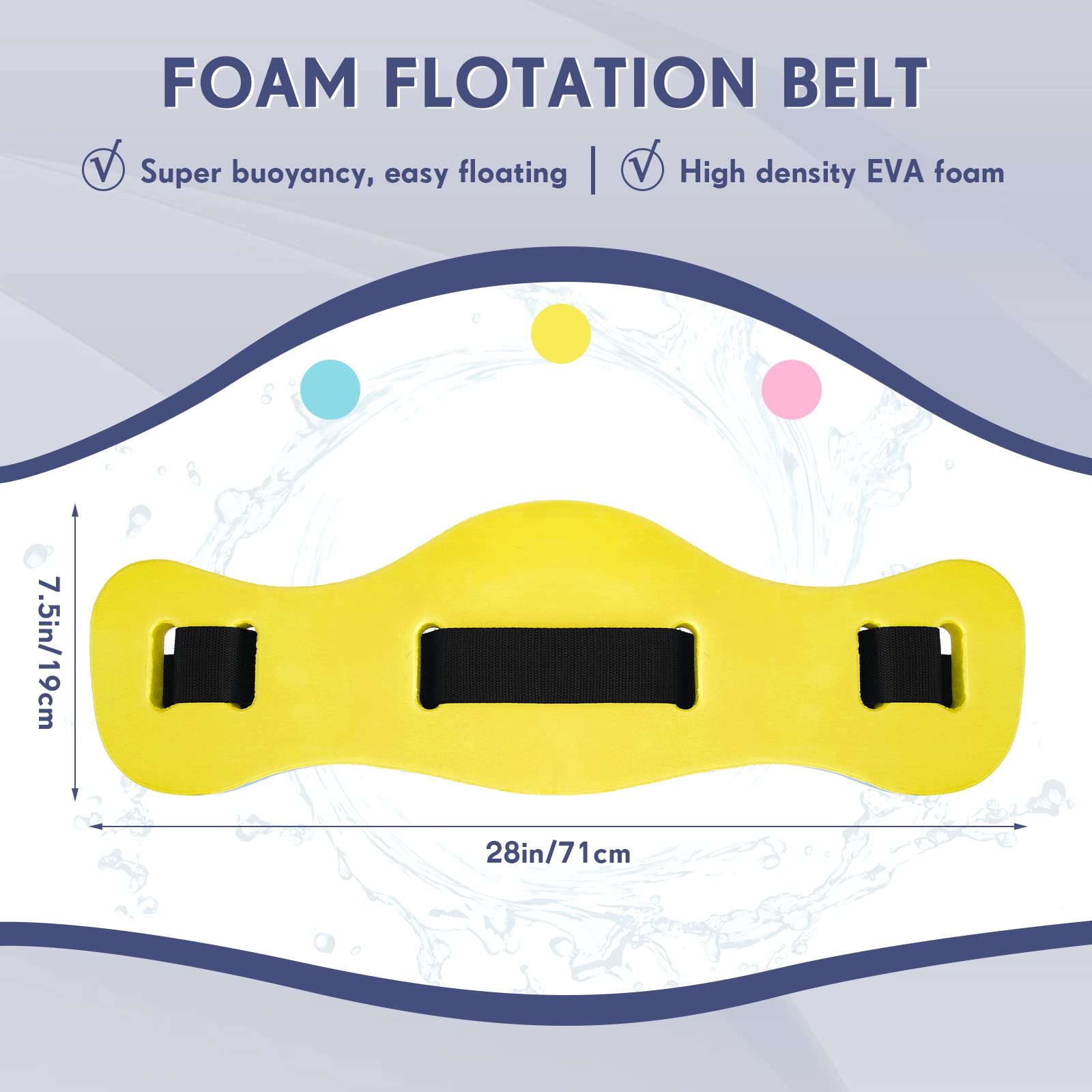 3 Pcs Swimming Flotation Exercise Belt Water Aerobics Belt Water ...