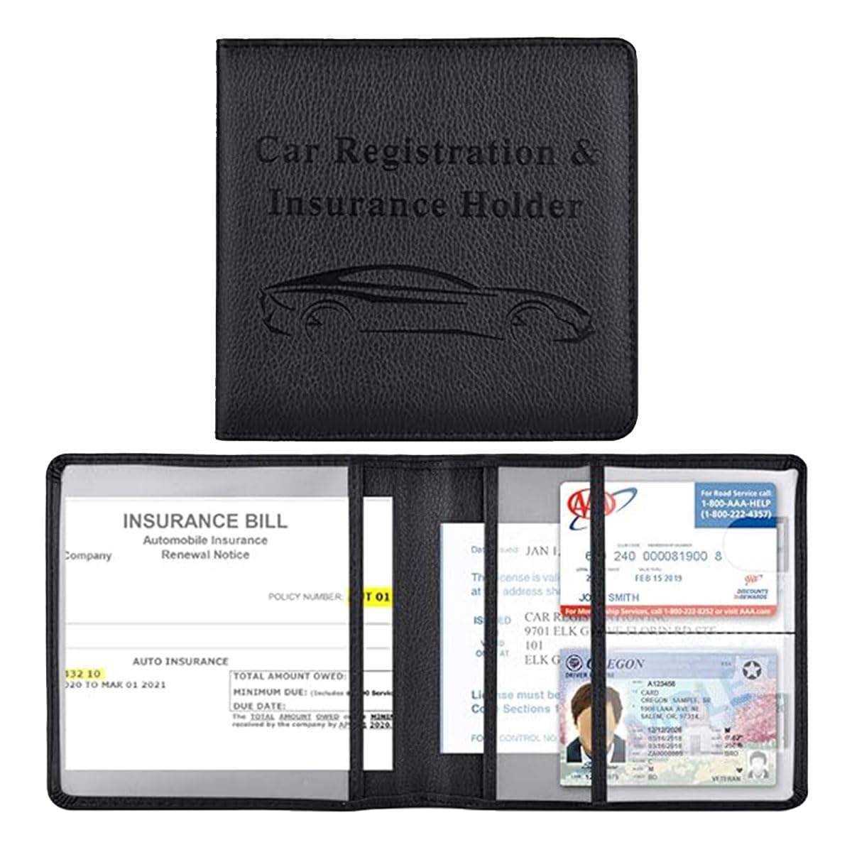 Amazon.com: JOYCOURT Car Insurance and Registration Card Holder for ...