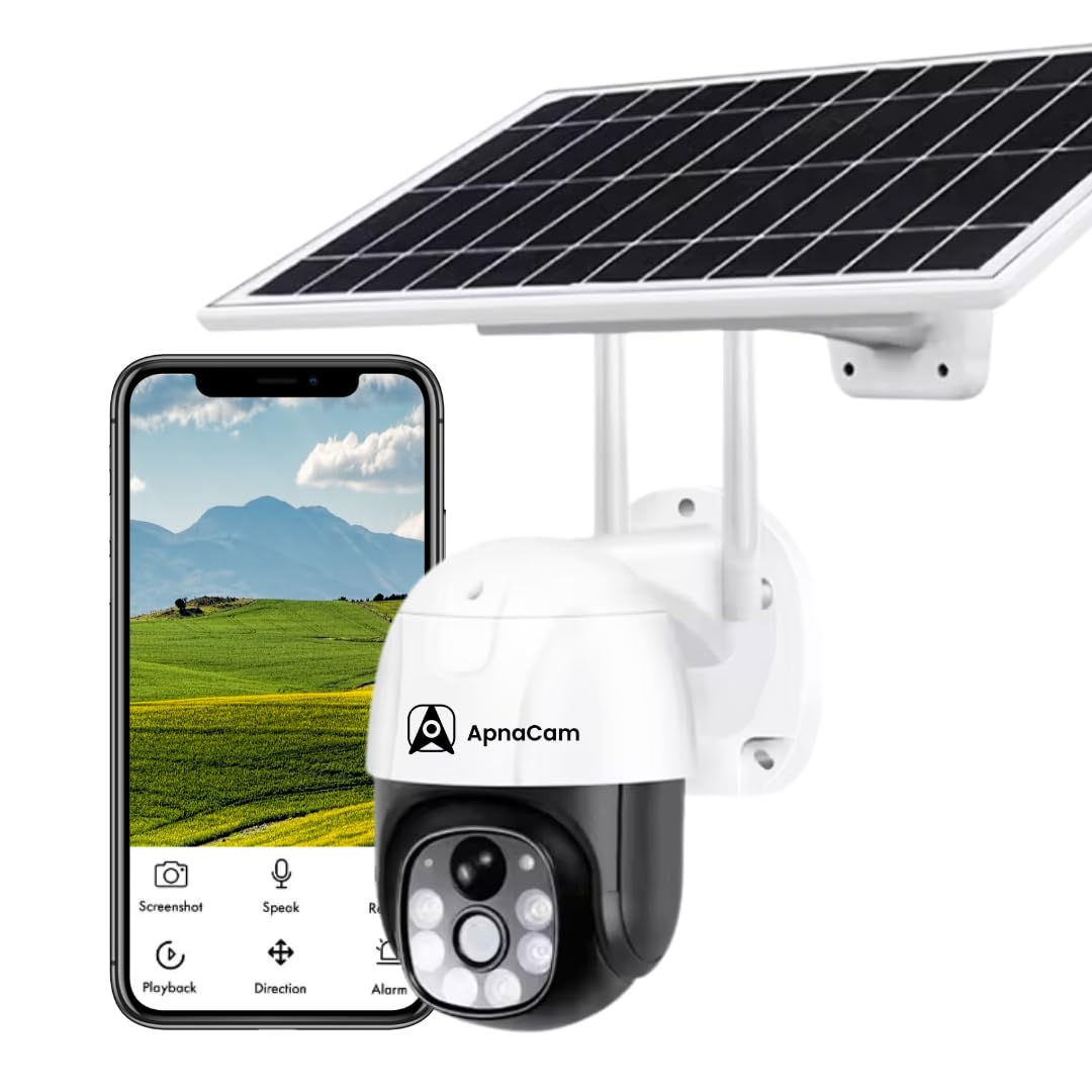 Buy ApnaCam 4G Solar Battery Powered 4MP 1080P SIM Card Supported ...