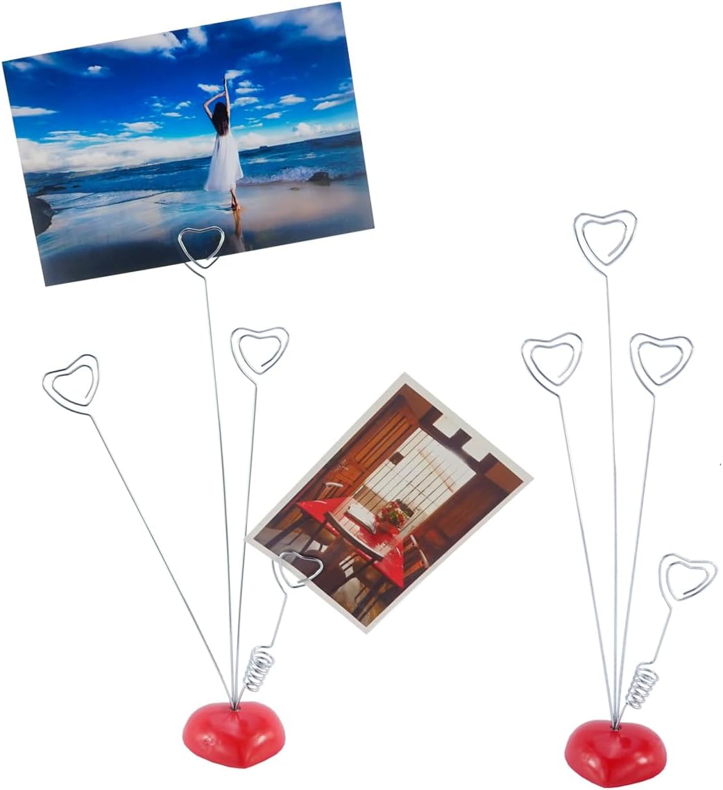 Amazon.com: Tinksky Picture Stand-4 Clip Heart Photo Holder Card Note ...