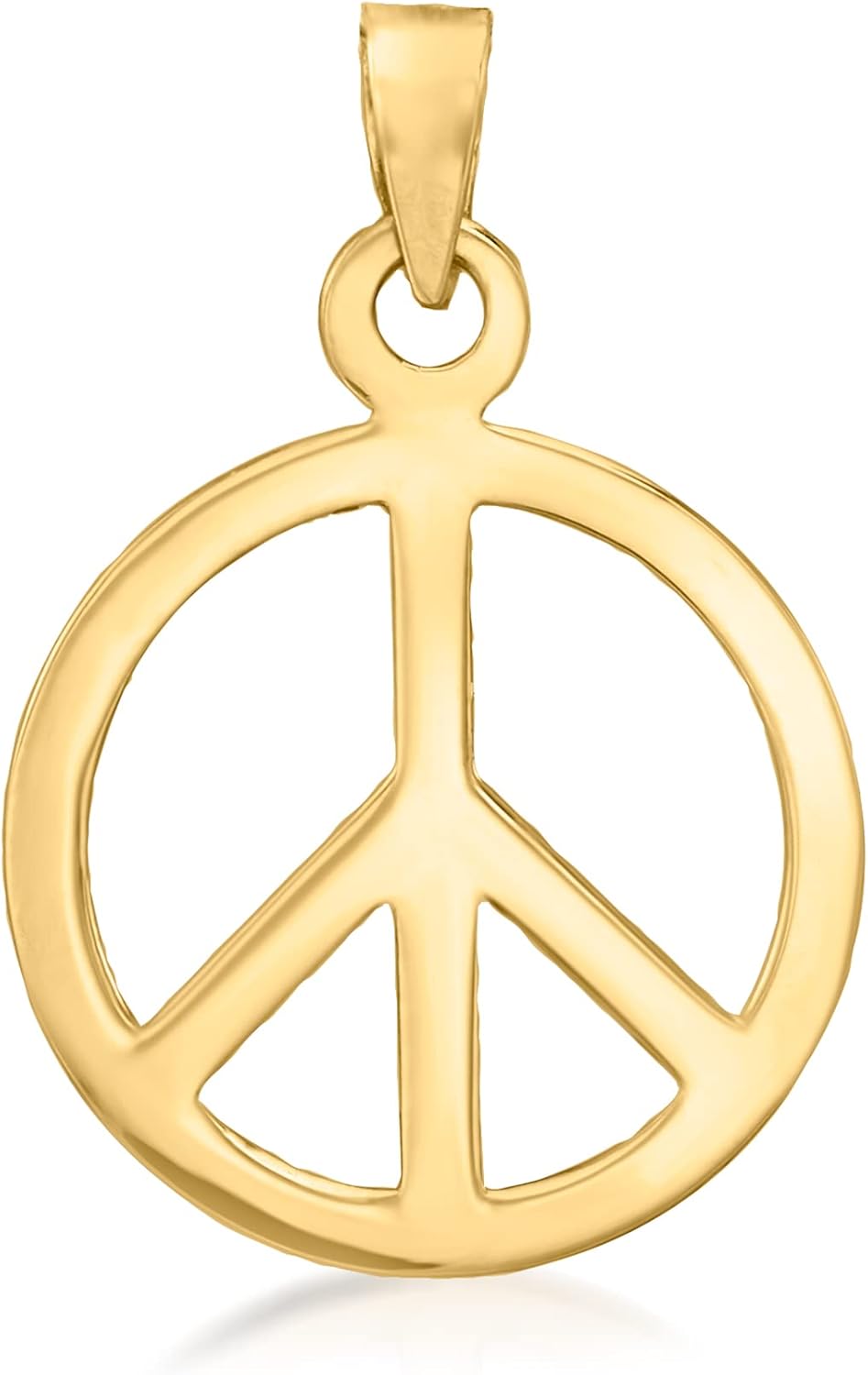 Amazon.com: Ross-Simons 14kt Yellow Gold Peace Sign Pendant : Clothing ...