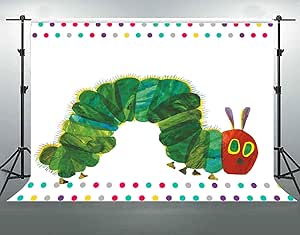Amazon.com : Caterpillar Theme Party Backdrop 7x5FT Rainbow Color ...