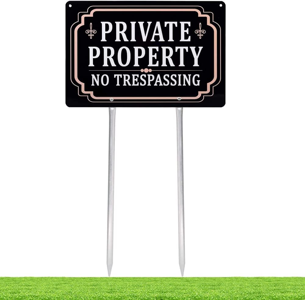 Amazon.com : Kichwit Private Property No Trespassing Sign, Aluminum, 12 ...