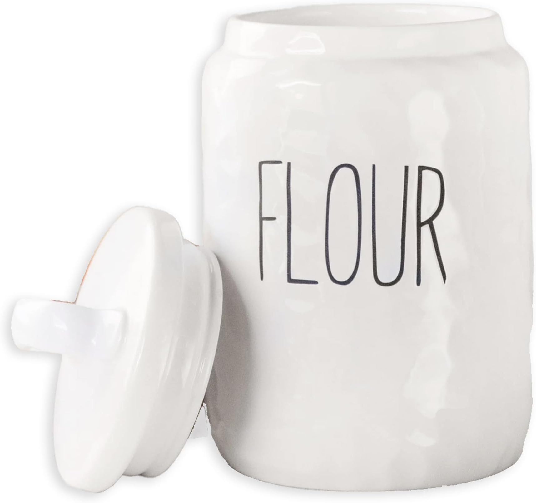 Amazon.com: 100 North Flour Storage, White 10 Inches Ceramic Canister ...