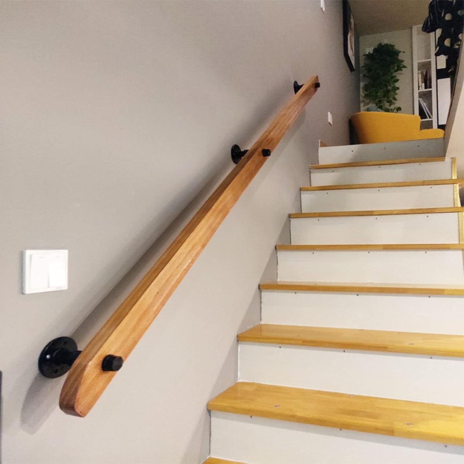 Stair Handrail Wooden Banister - Complete Kit, Non-Slip Solid Wood ...