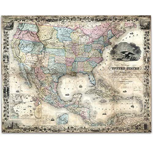 Amazon.com: 1857 Map of the United States of America 18x24 Unframed ...