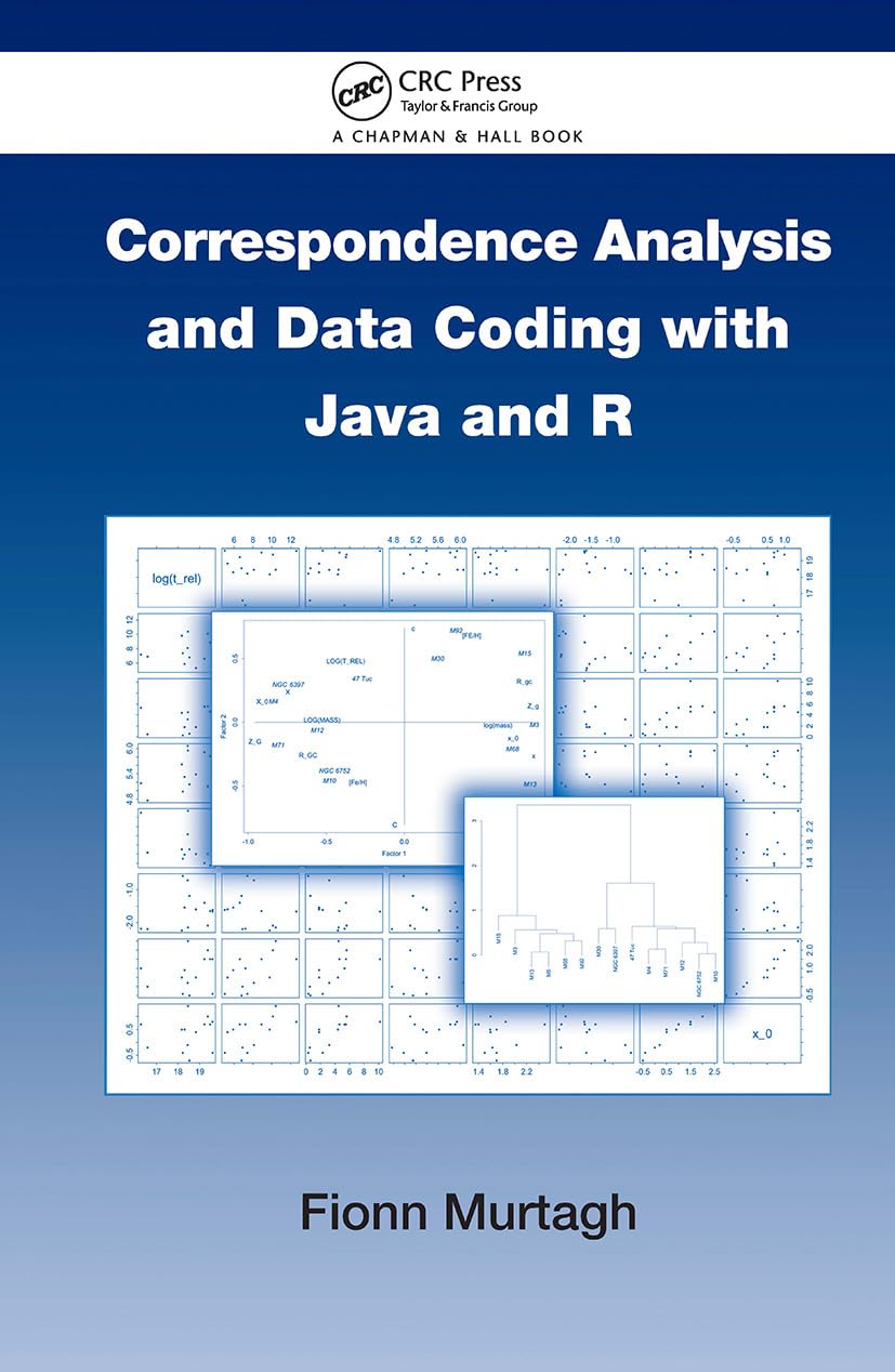 Correspondence Analysis And Data Coding With Java And R Chapman And Hallcrc Computer