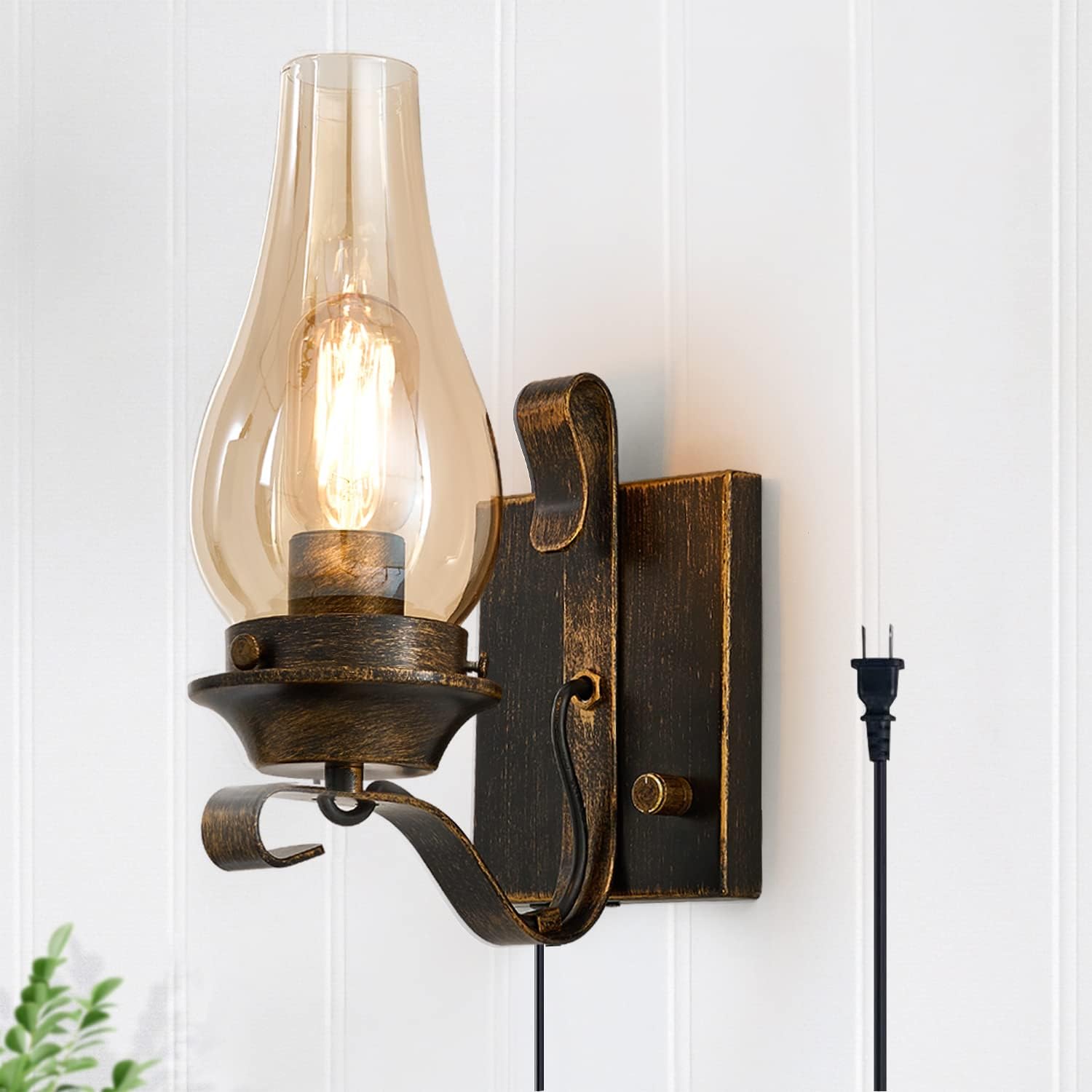 Rustic Wall Light, 2-in-1 Oil Rubbed Bronze Vintage Wall Light Fixtures ...