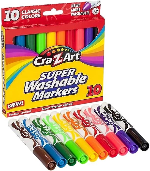 Amazon.com: Crayola Broad Line Markers, Classic Colors 10 Each, 10 ...