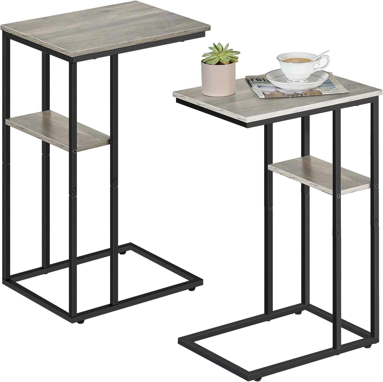 Amazon.com: viewcare Black End Table, Bamboo Wood Side Tables for ...