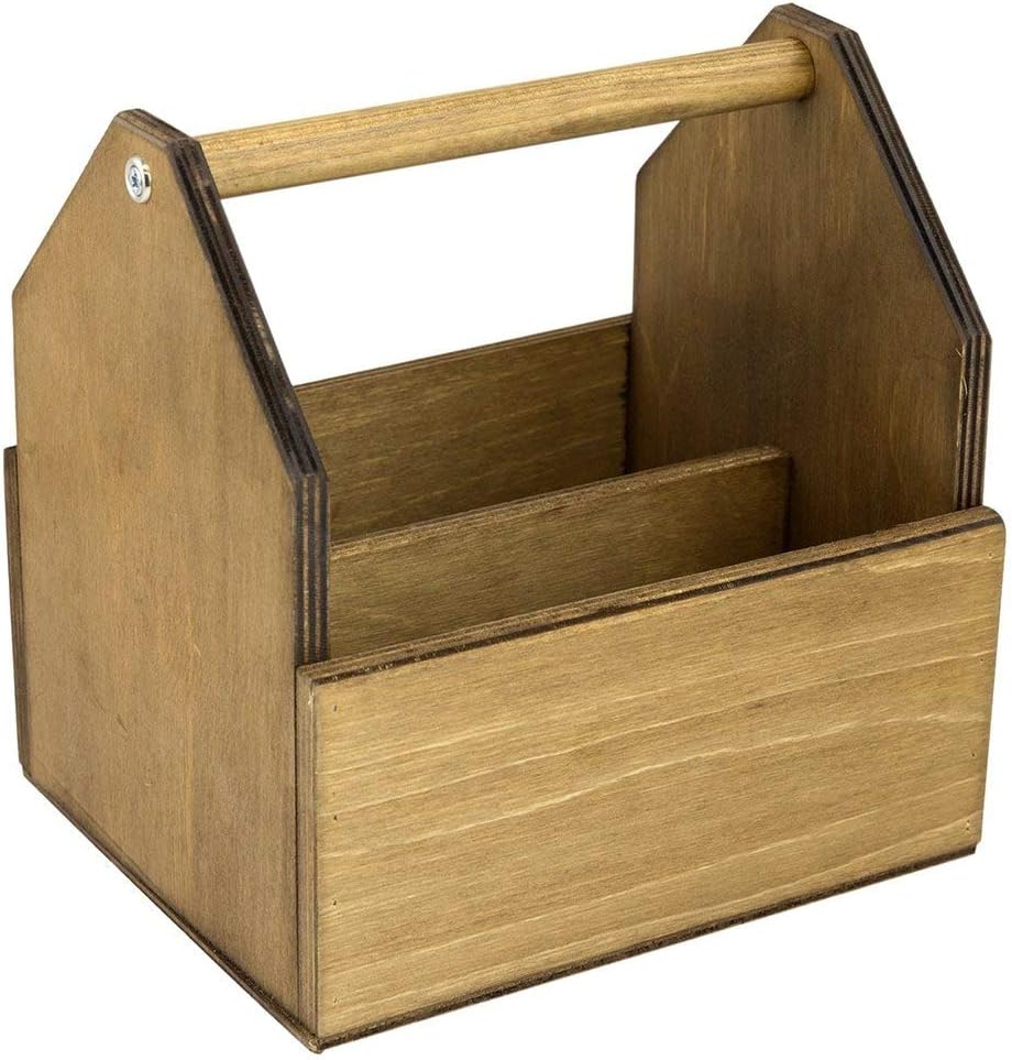dine@drinkstuff Pine Condiment Caddy 25 x 18 x 18cm- DS31439, Simgle ...