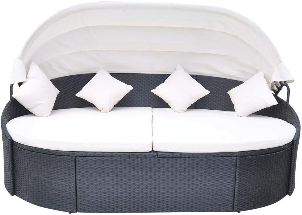 Amazon.com: Festnight Patio Furniture Outdoor Sunbed with Retractable ...