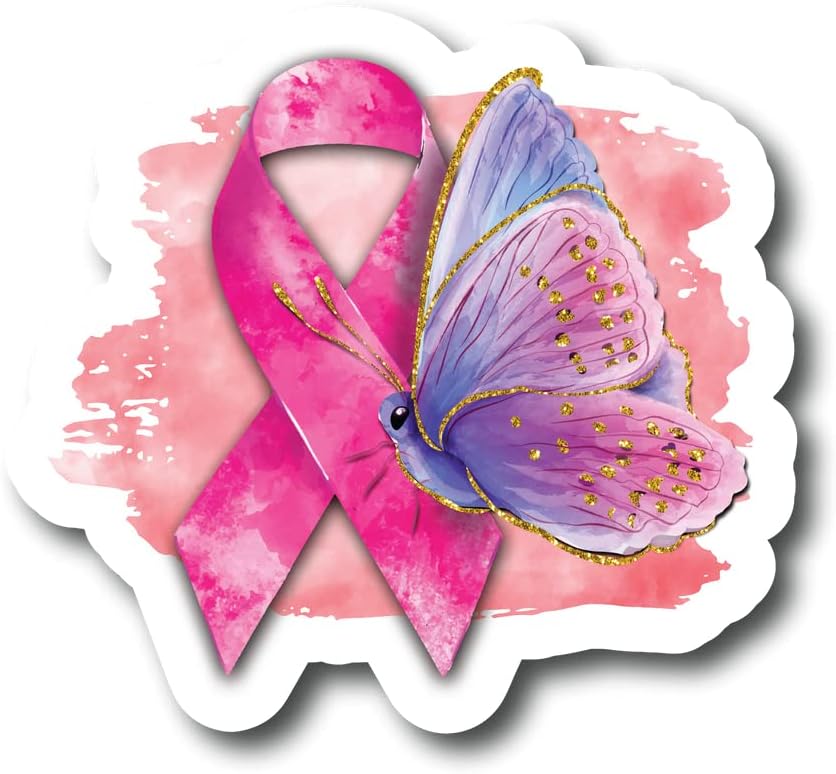 Amazon.com: Cancer Ribbon Butterfly | Breast Cancer Awareness Month ...