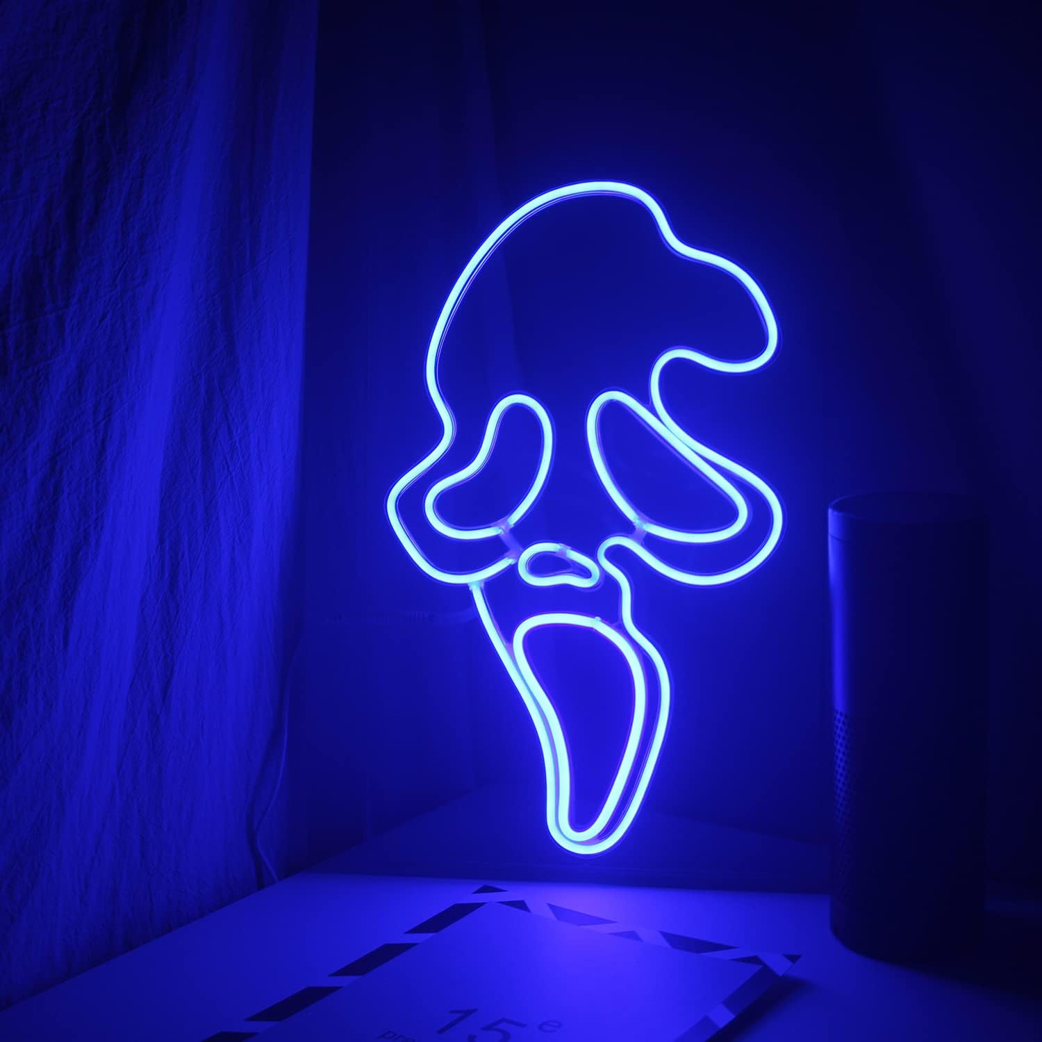 Ghost Face Neon Sign, Fun Wall Decor for Game Rooms, Neon Signs for ...