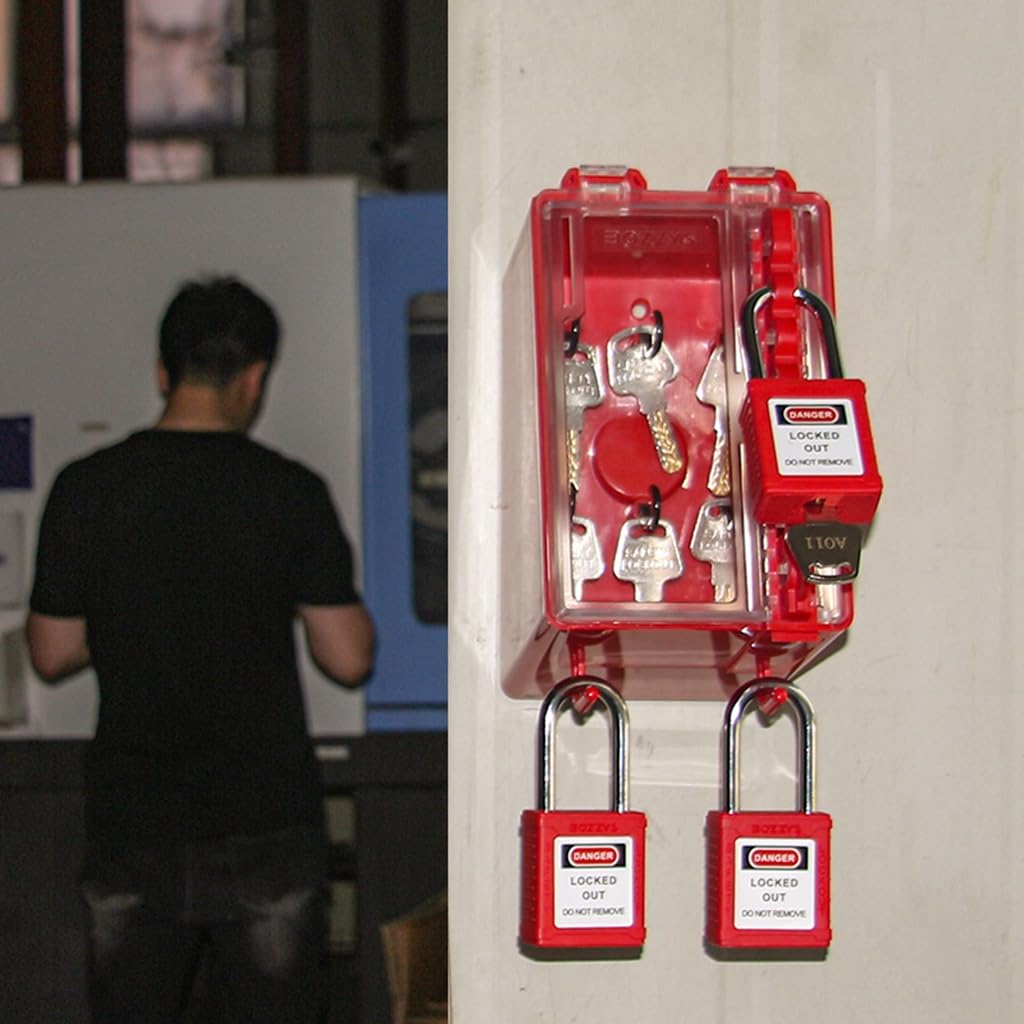 Snapklik.com : Lockout Tagout Lock Box Group Padlock Box Wall-Mounted ...