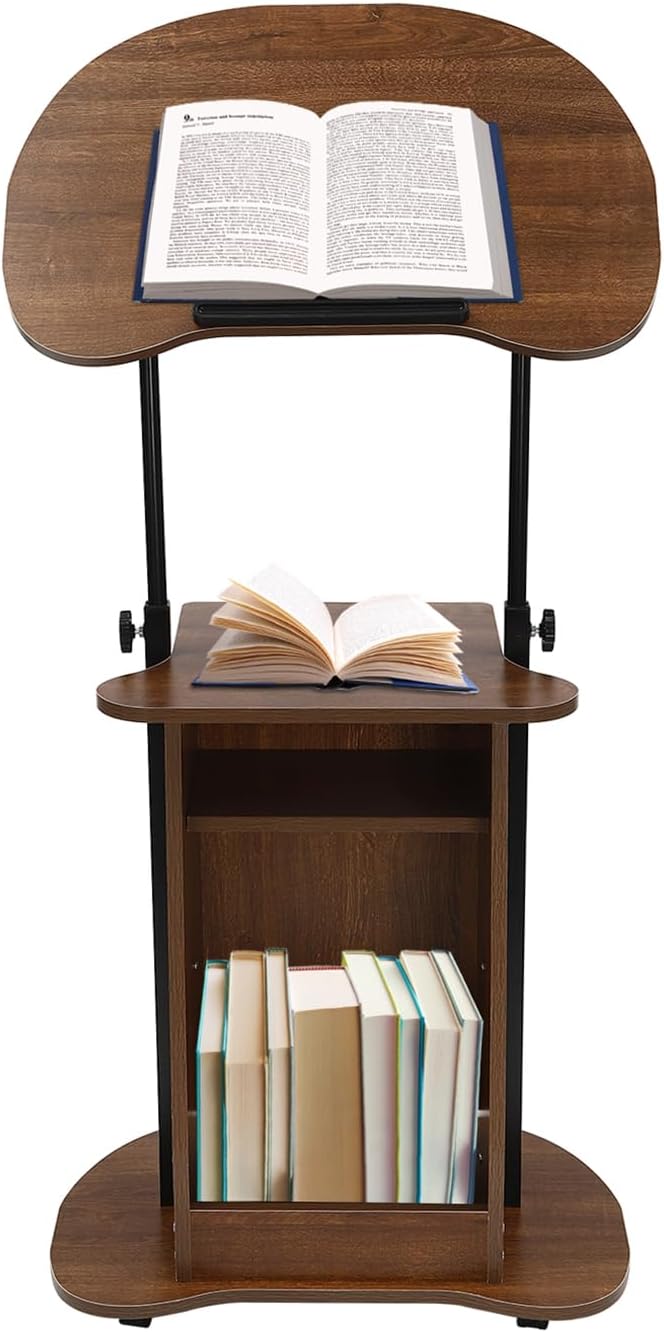Amazon.com : Gbonklong Mobile Lectern Podium Stand, Mobile Height ...