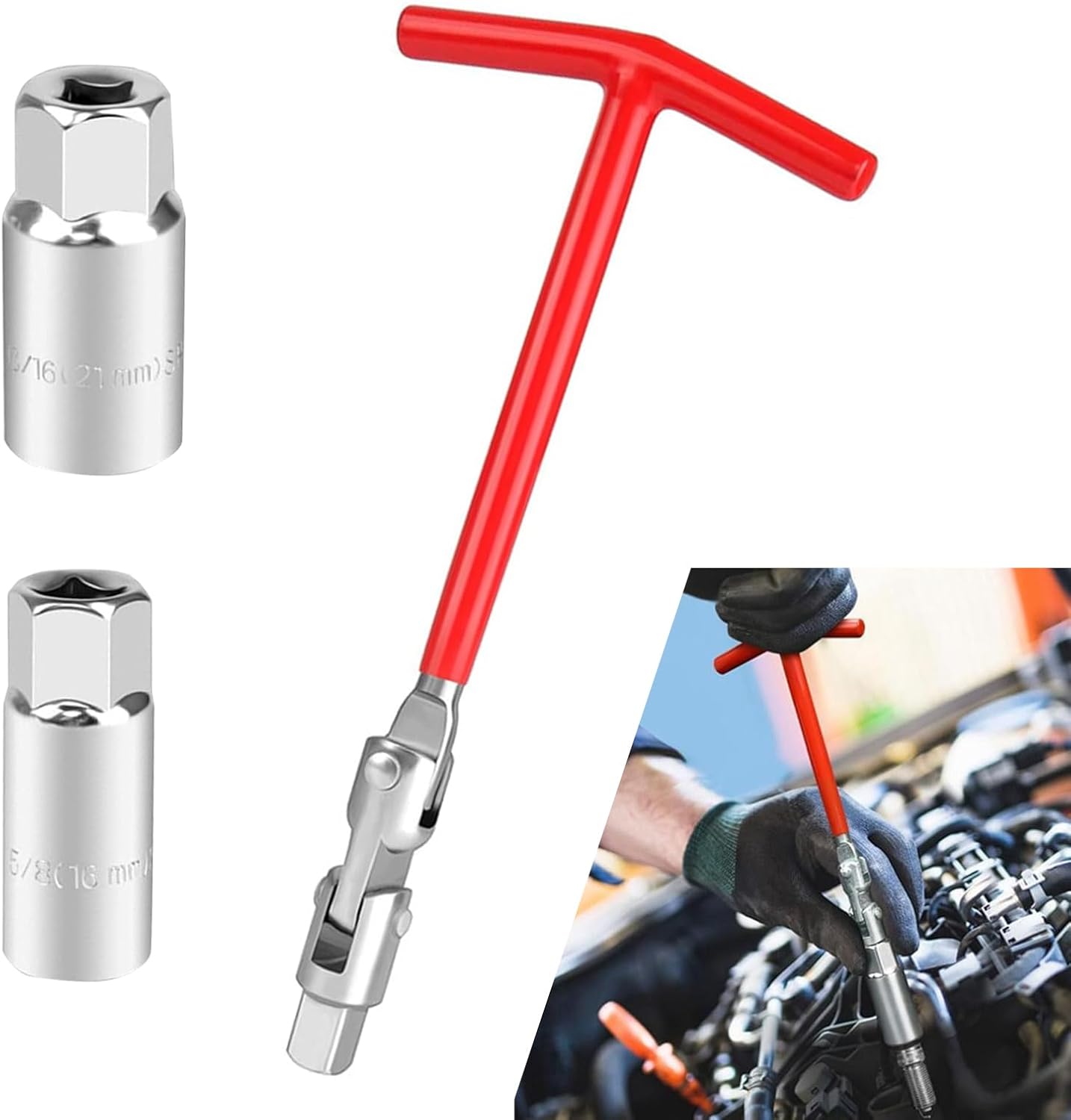 Amazon.com: Gseigvee Pack-2 Car Spark Plug Socket Wrench Kit, 360 ...