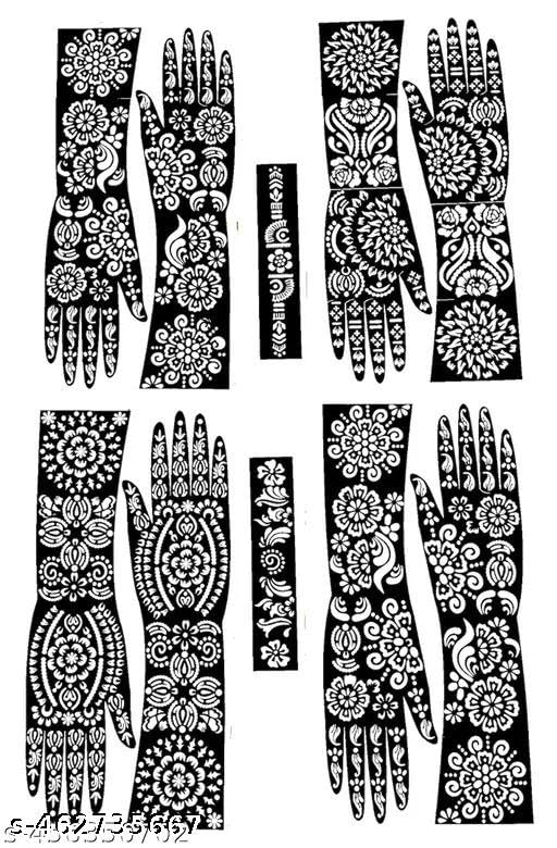 JMC Unique Mehndi Stencil Mehendi bridal | Henna Tattoo Stencil for ...