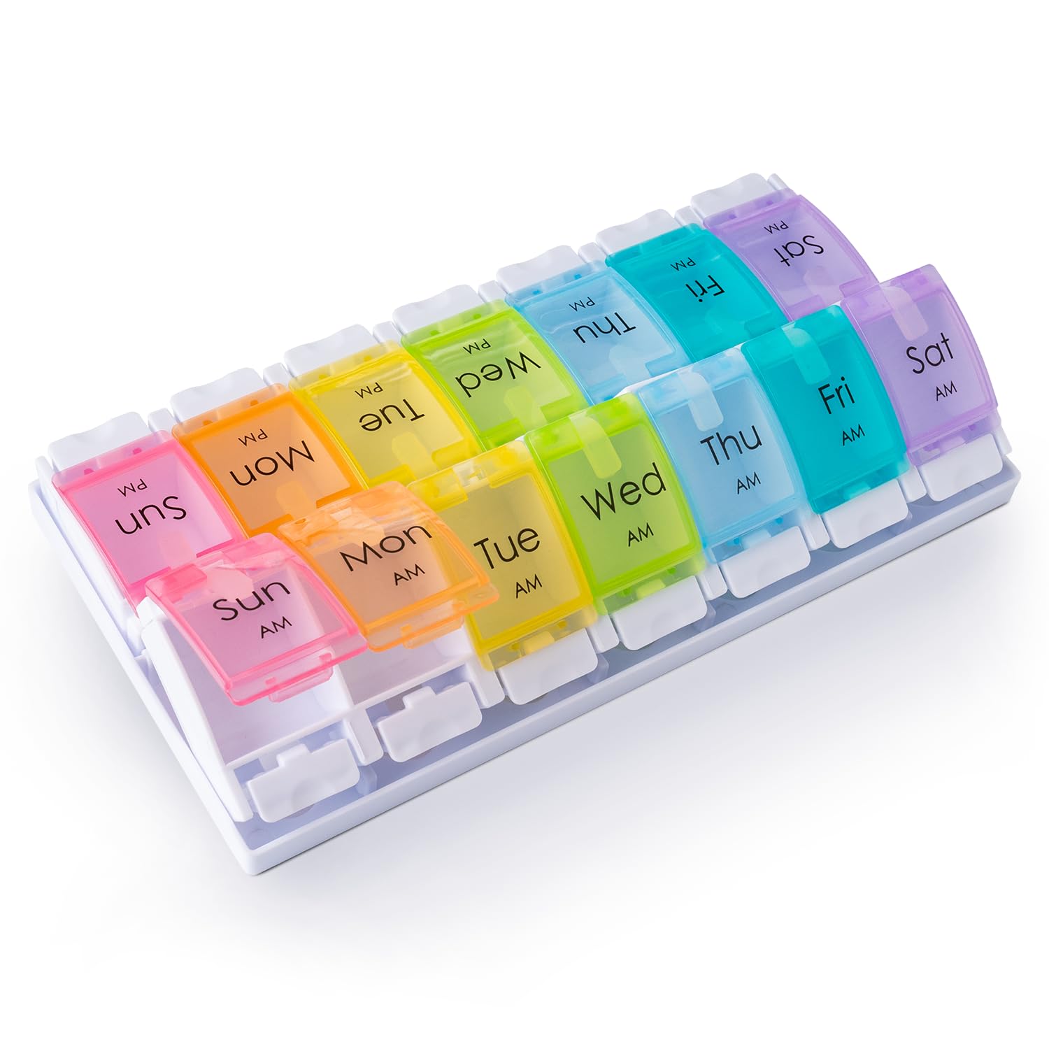 Pill Box Organiser - Pill Boxes 7 Day 2 Times a Day Weekly Medicine ...