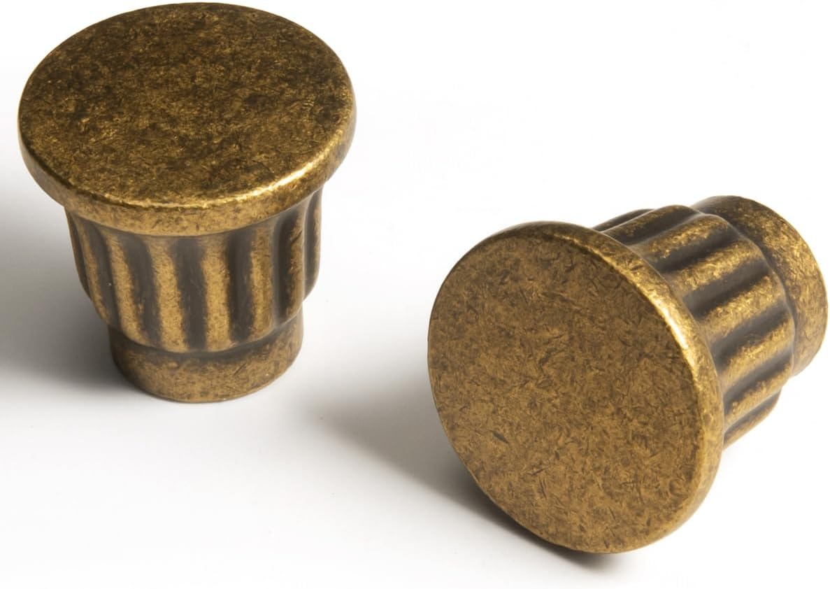 Antique Brass Cabinet Knobs Classic Vintage Flat Drawer Pulls Zinc Alloy Drawer Knobs Kitchen ...