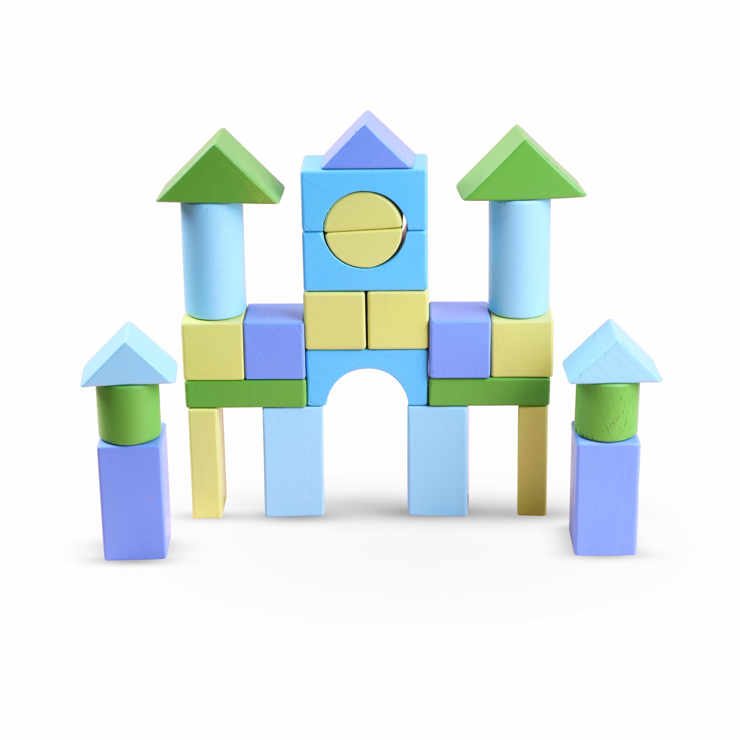 Buy MyDitto Wooden Stacking Building Blocks, 32 Pieces, Montessori ...