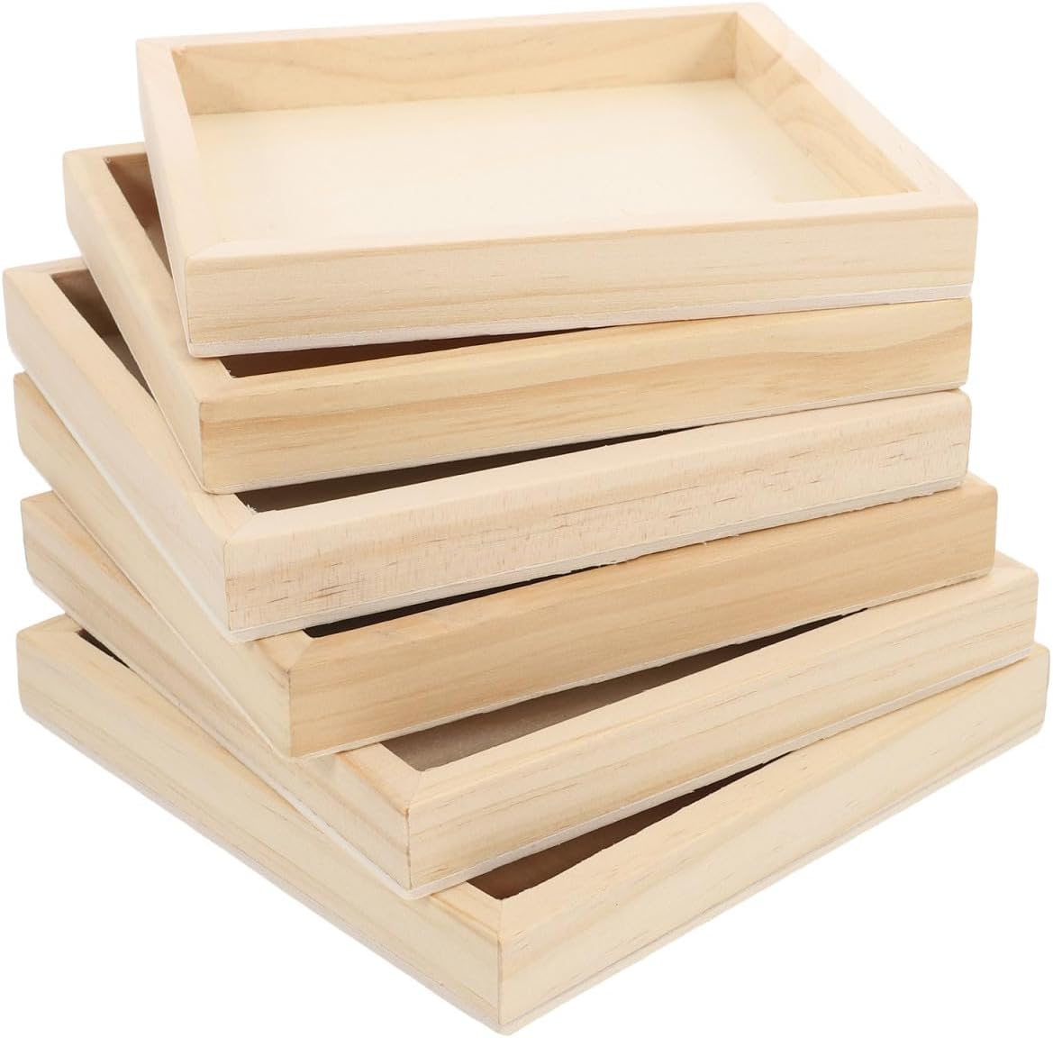 Amazon.com: BESPORTBLE 4.7 x 4.7 in Wooden Trays, 6 Pack Square Serving ...