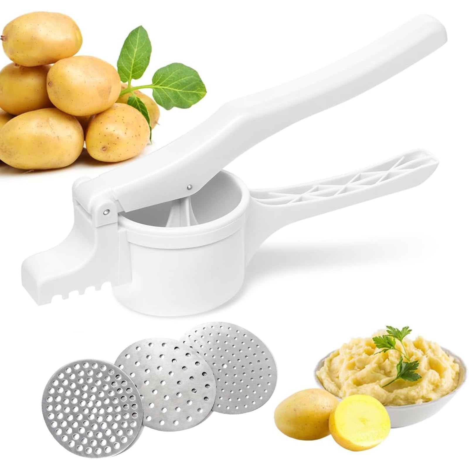 Amazon.com: GLADICER Potato Ricer and Masher with 3 Interchangeable ...