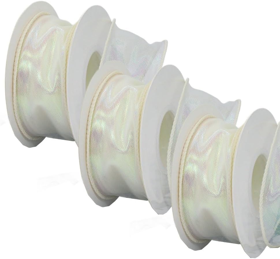 Amazon.com: Organza Glitter Sheer Ribbon,Luxury Iridescent Fishtail ...