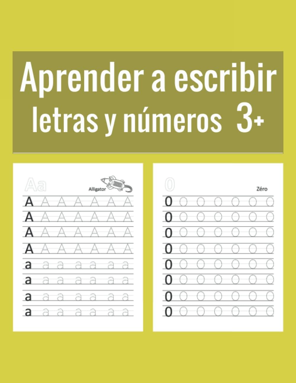 Aprender A Escribir Letras Y Números Cubierta Amarilla Libro Para ...