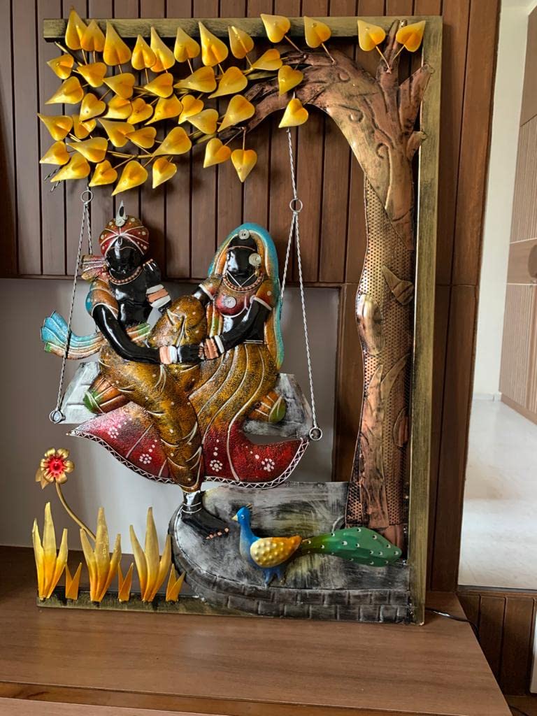 RHD Radha-Krishna in Ring LED Home Interior Wall Decor,Decorative item ...